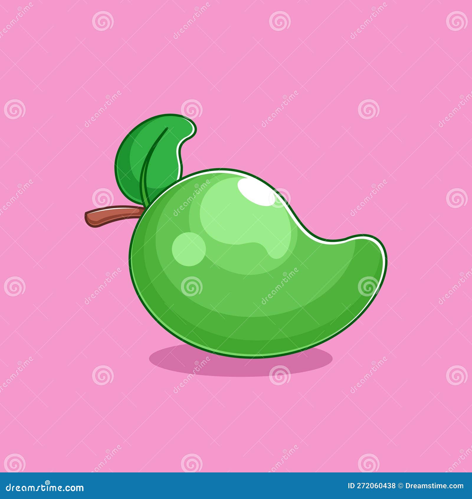 Cartoon Style Mango Design on Pink Background Stock Vector ...