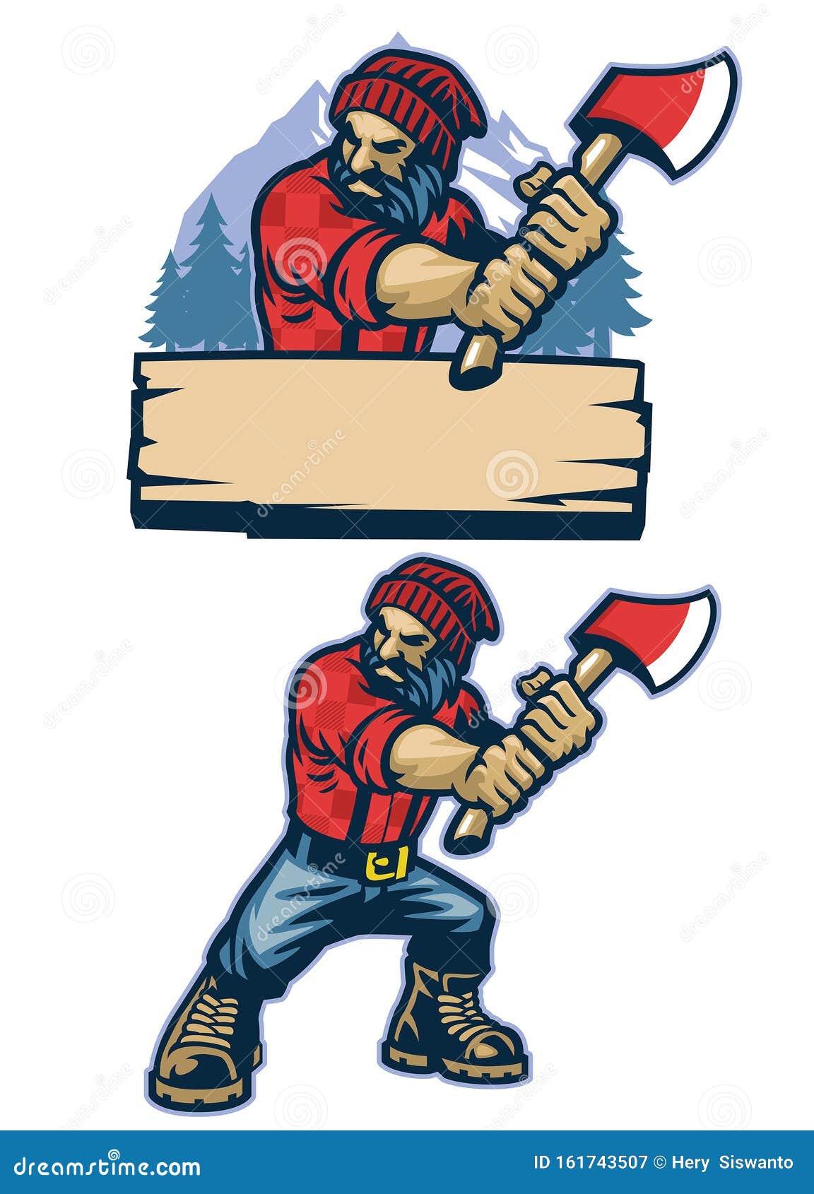 Cartoon Style Mascot of Lumberjack Stock Vector - Illustration of ...