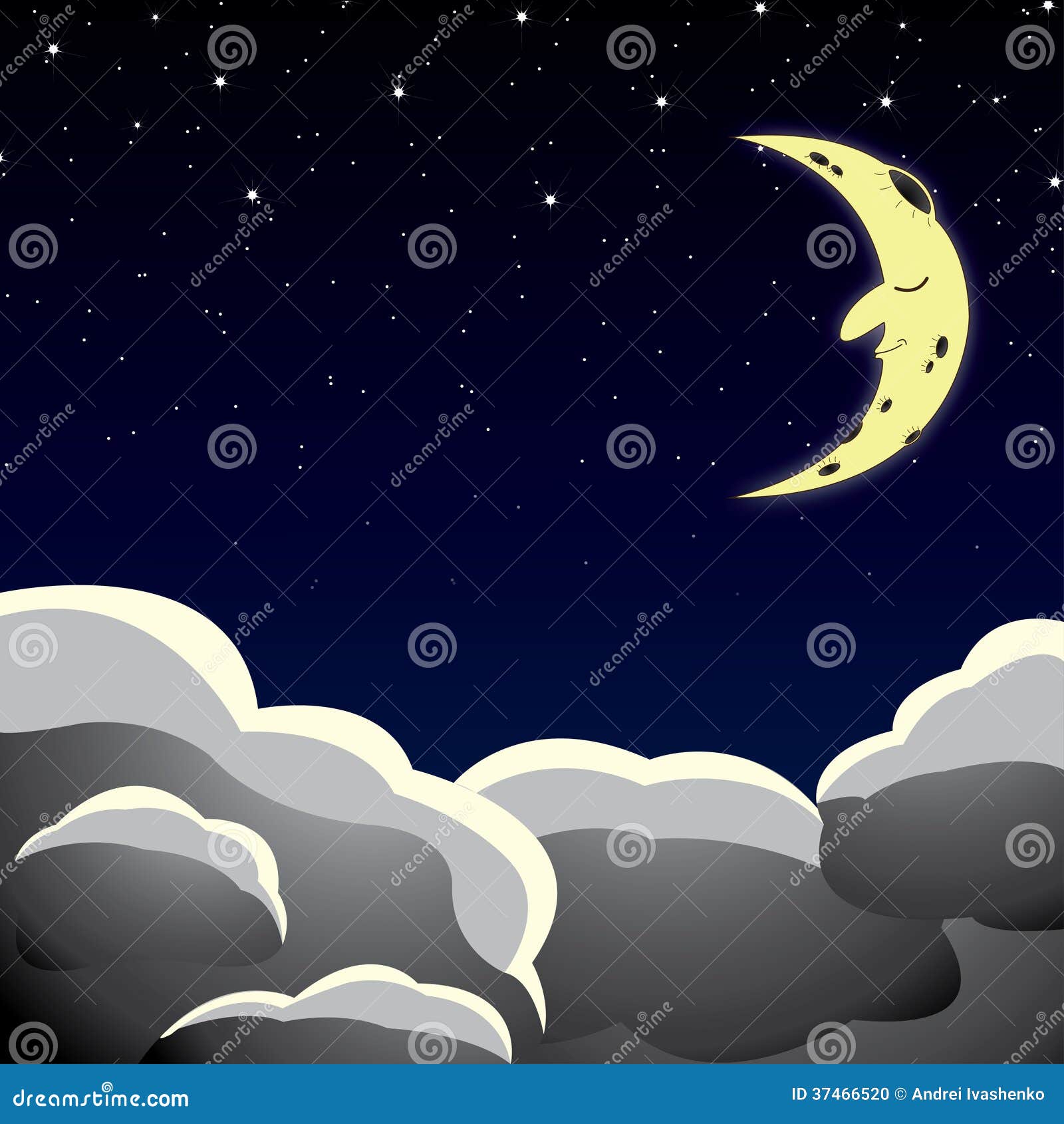 Cartoon style night sky stock vector. Illustration of night - 37466520