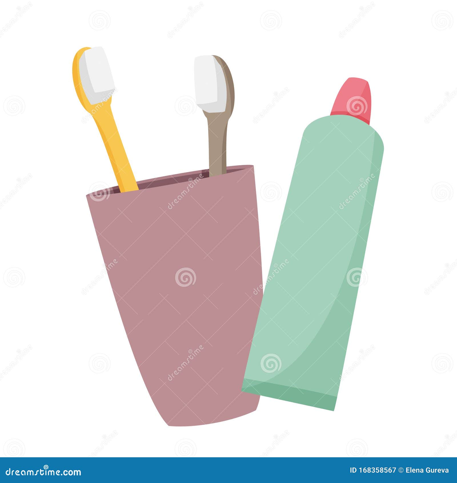 Toothbrush Simple Vector Illustration. Cartoon Style Object. Stock ...