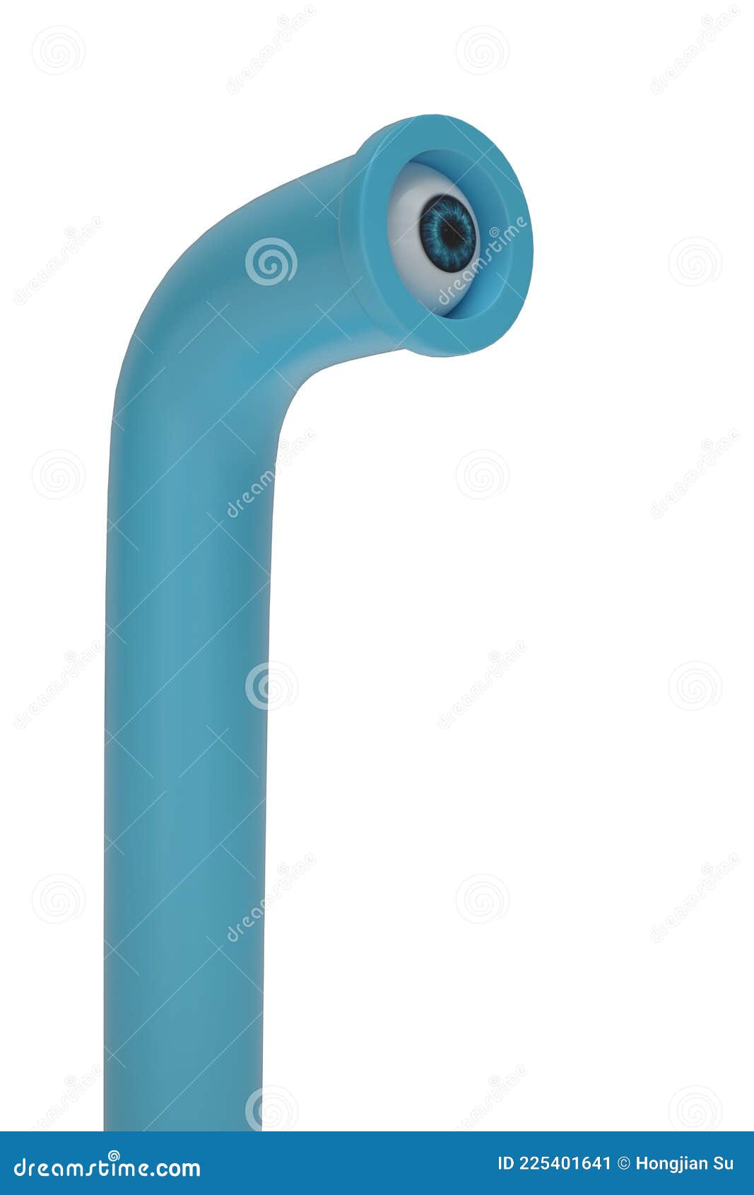 A Cartoon Style Periscope with Eye. 3D Rendering Stock Illustration ...