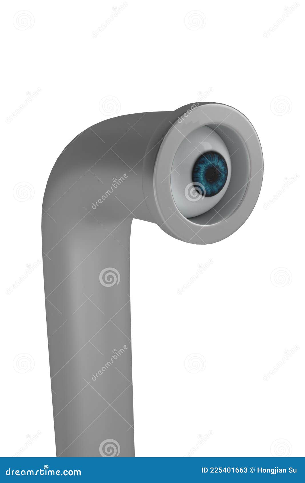 A Cartoon Style Periscope with Eye. 3D Rendering Stock Illustration ...