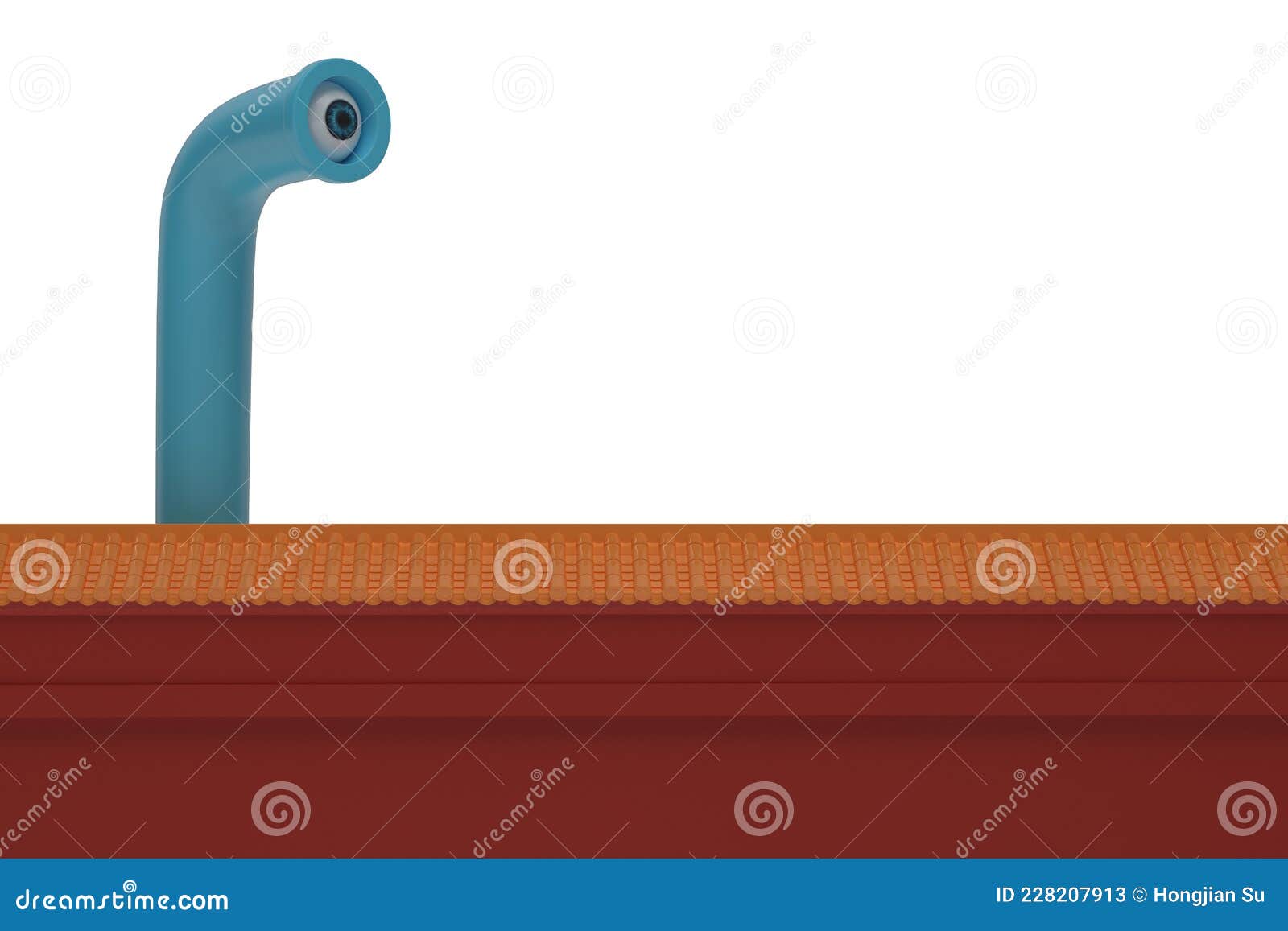 A Cartoon Style Periscope with Eye. 3D Rendering Stock Illustration ...