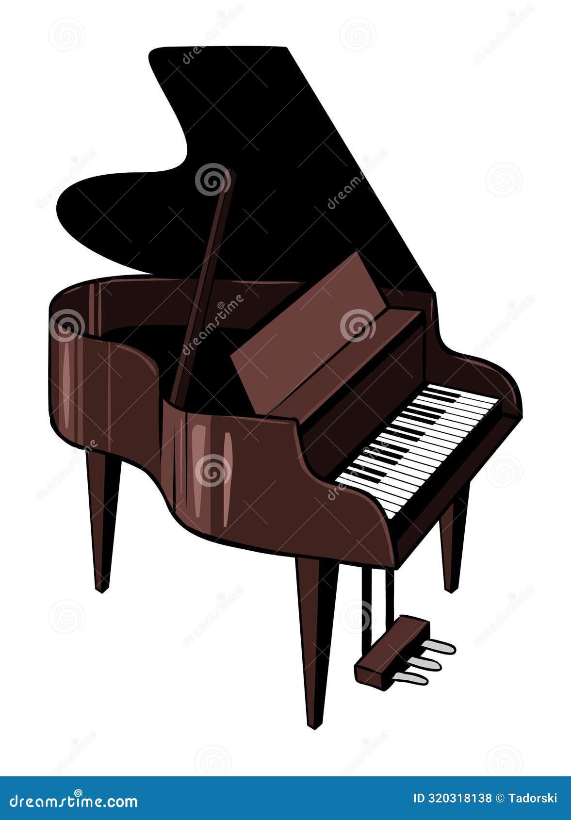 Cartoon Style Piano Vector Illustration. Stock Vector - Illustration of ...