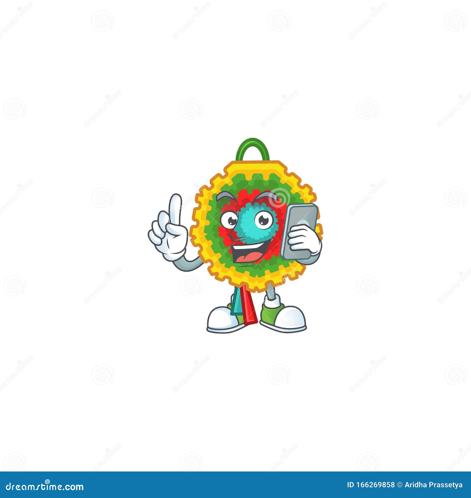 A Cartoon Style of Pinata Speaking on the Phone Stock Vector ...
