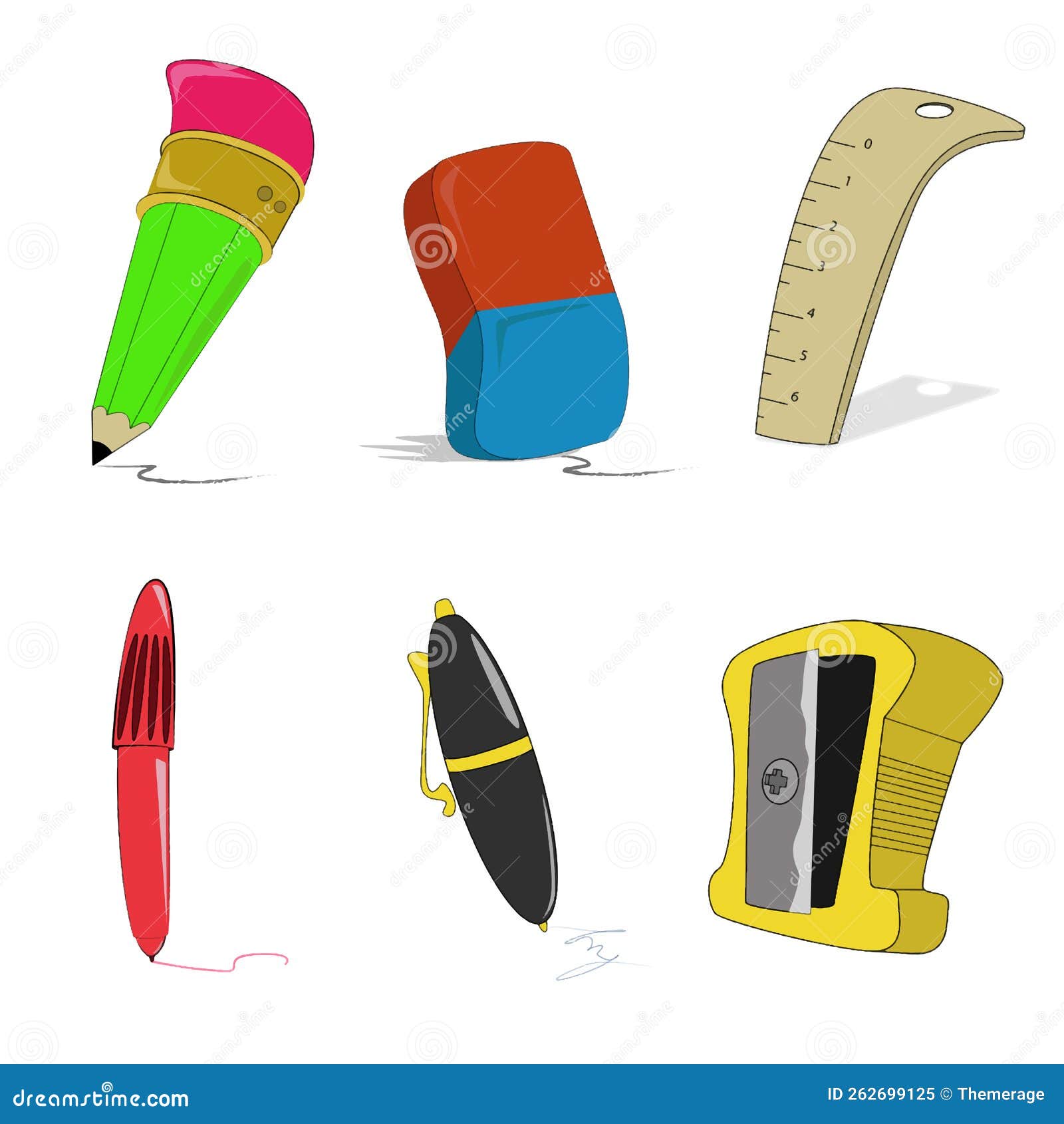 Cartoon Style Printed Writing Materials in Illustration and Vector ...