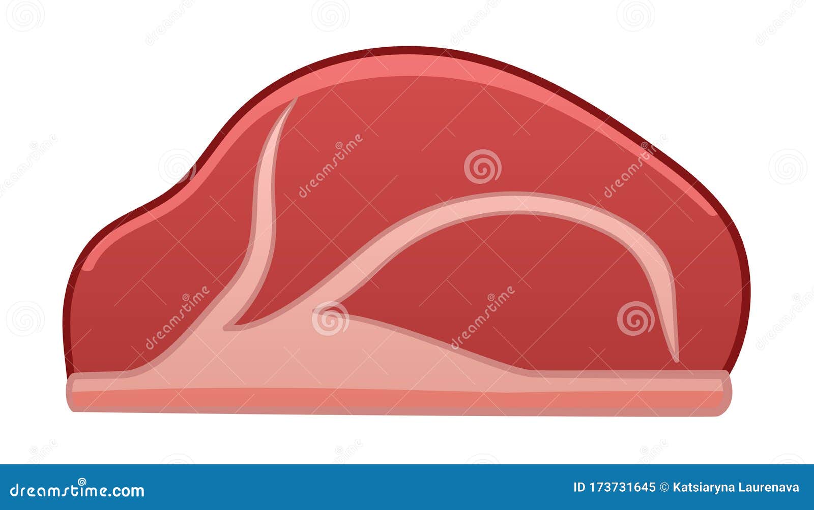 Cartoon Style Raw Beef on White Background Stock Illustration ...