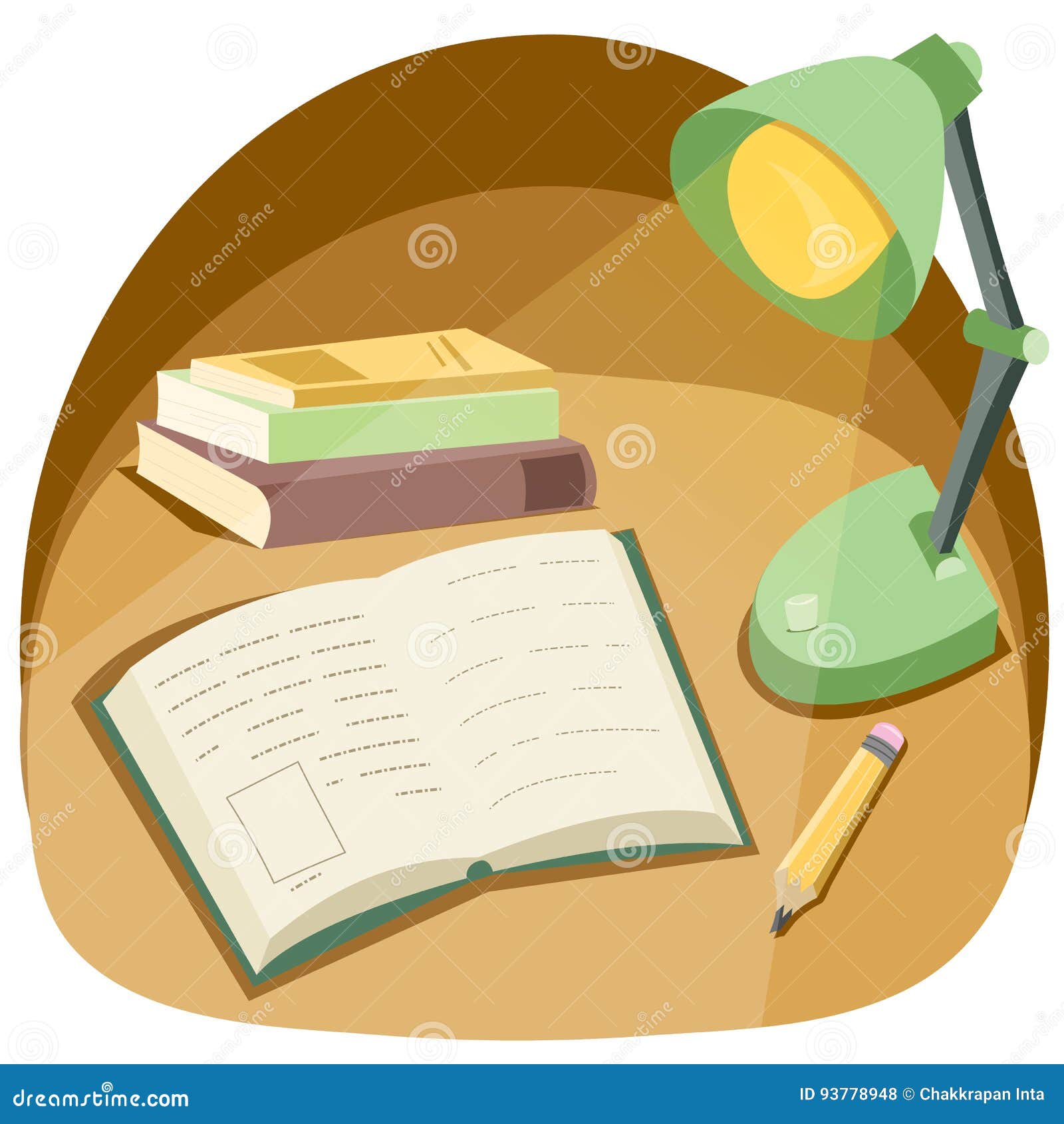 Cartoon Style Reading Corner. Stock Vector - Illustration of vector ...