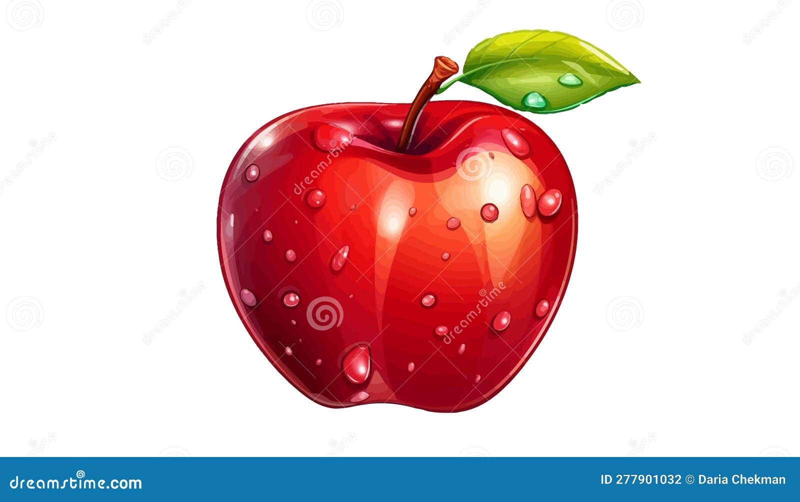 Cartoon Style Red Apple Isolated on White Background Stock Vector ...