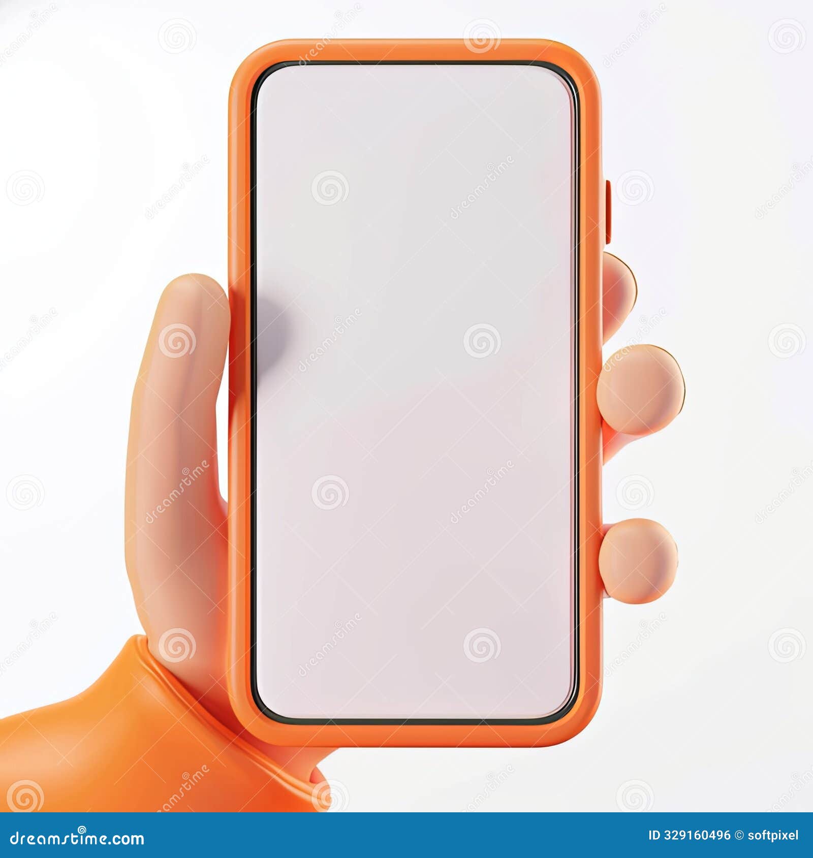 Cartoon Style Rendered Hand Holding Smartphone On Transparent ...