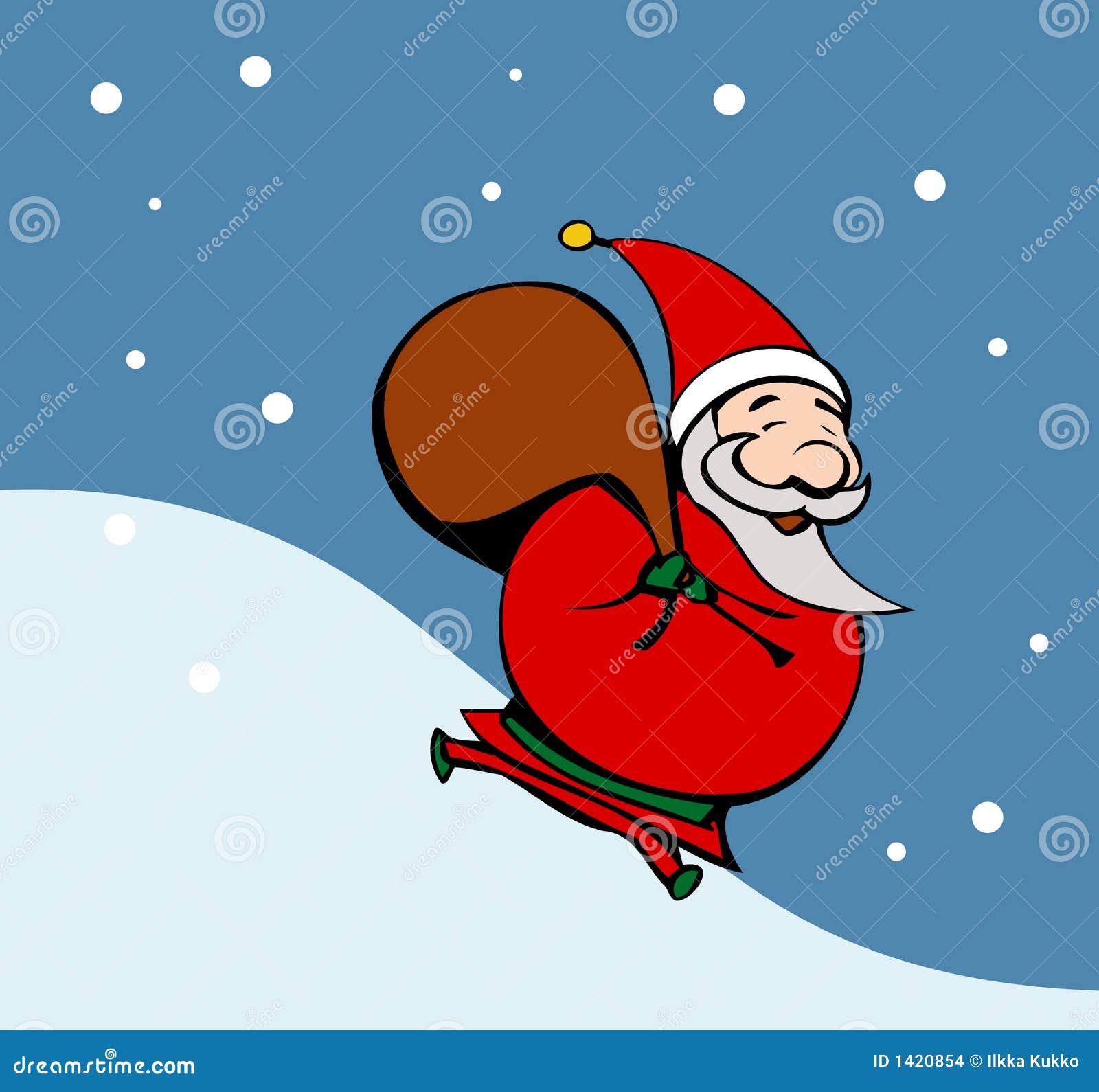Cartoon style santa stock vector. Illustration of editable - 1420854