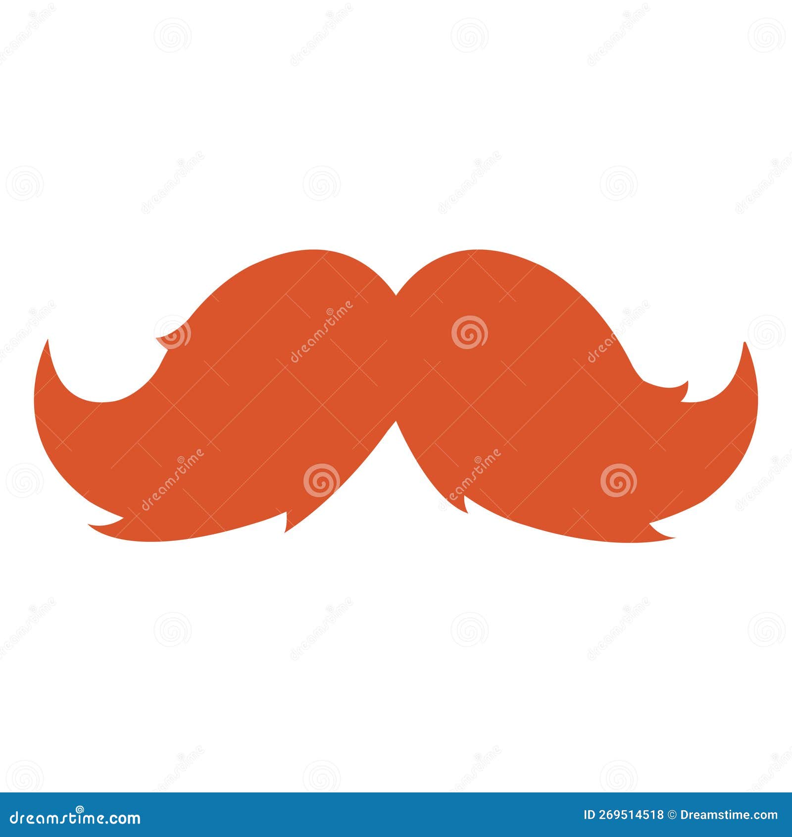 Cartoon Style Silhouette of Red Mustache. Isolated on White Stock ...
