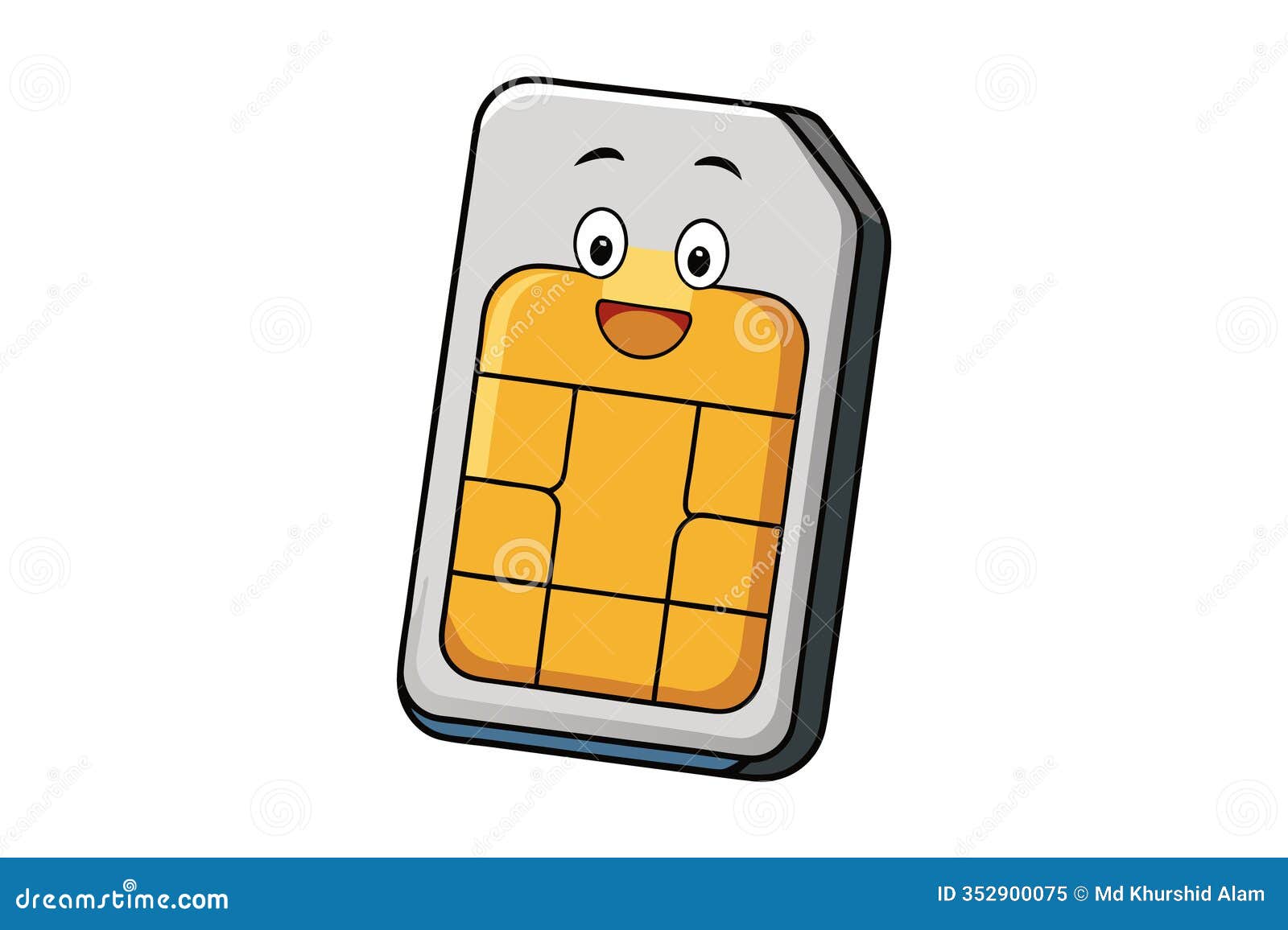 Cartoon Style SIM Card Design, Perfect for Telecommunications, Mobile ...