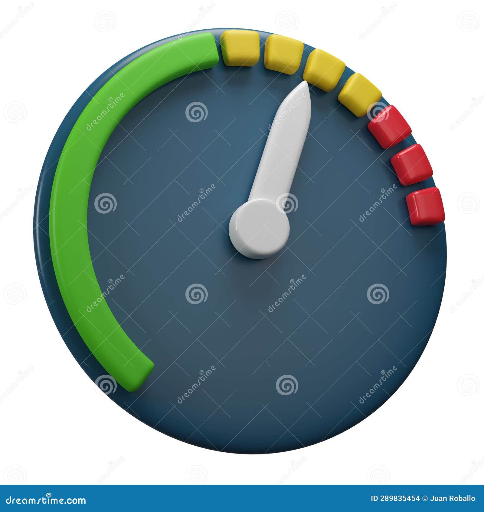 Cartoon Style Speedometer Isolated on White Background. 3d Illustration ...