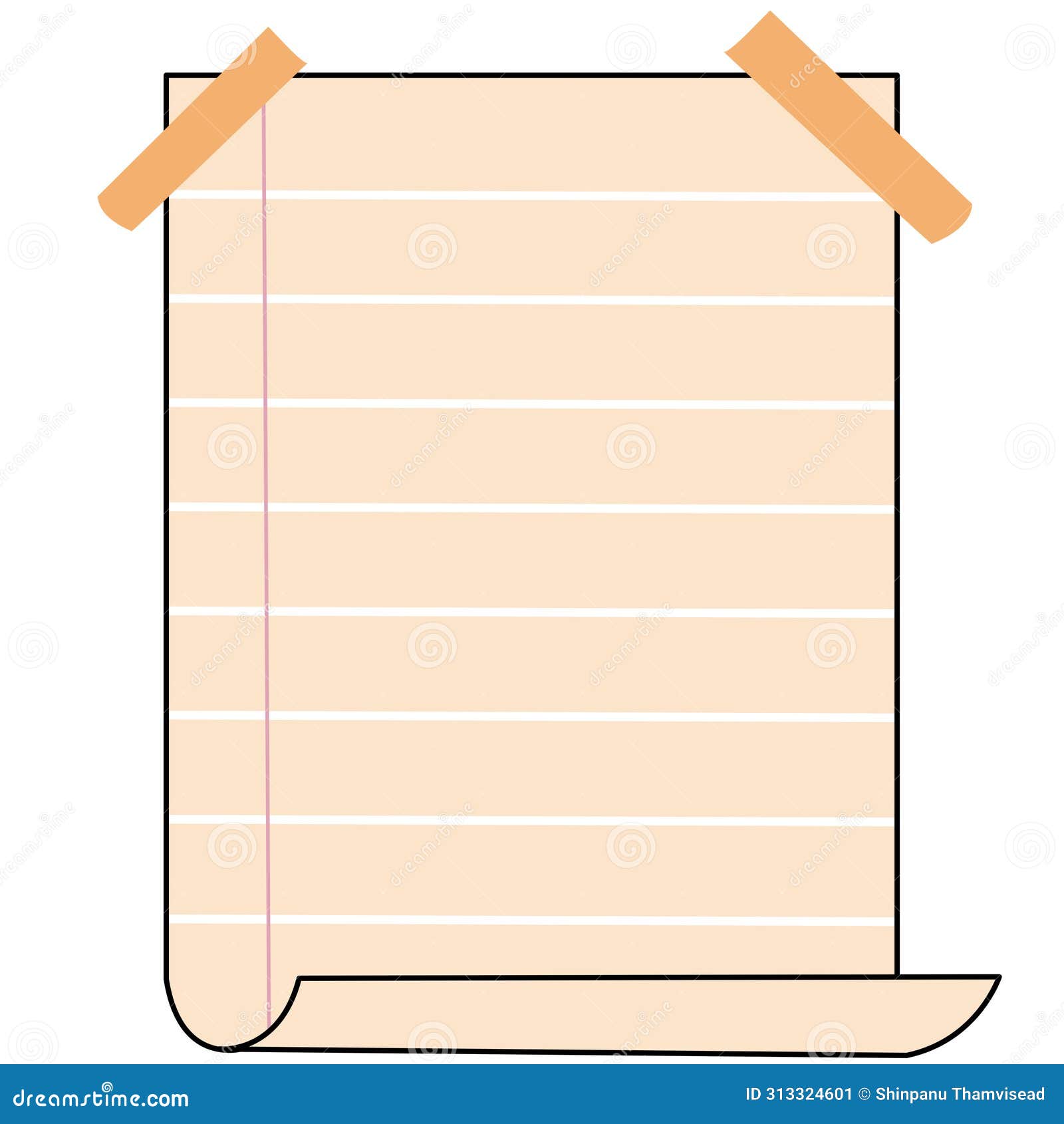 Cartoon Style Sticky Notes. Paper Notes with Adhesive Tape for Noting ...