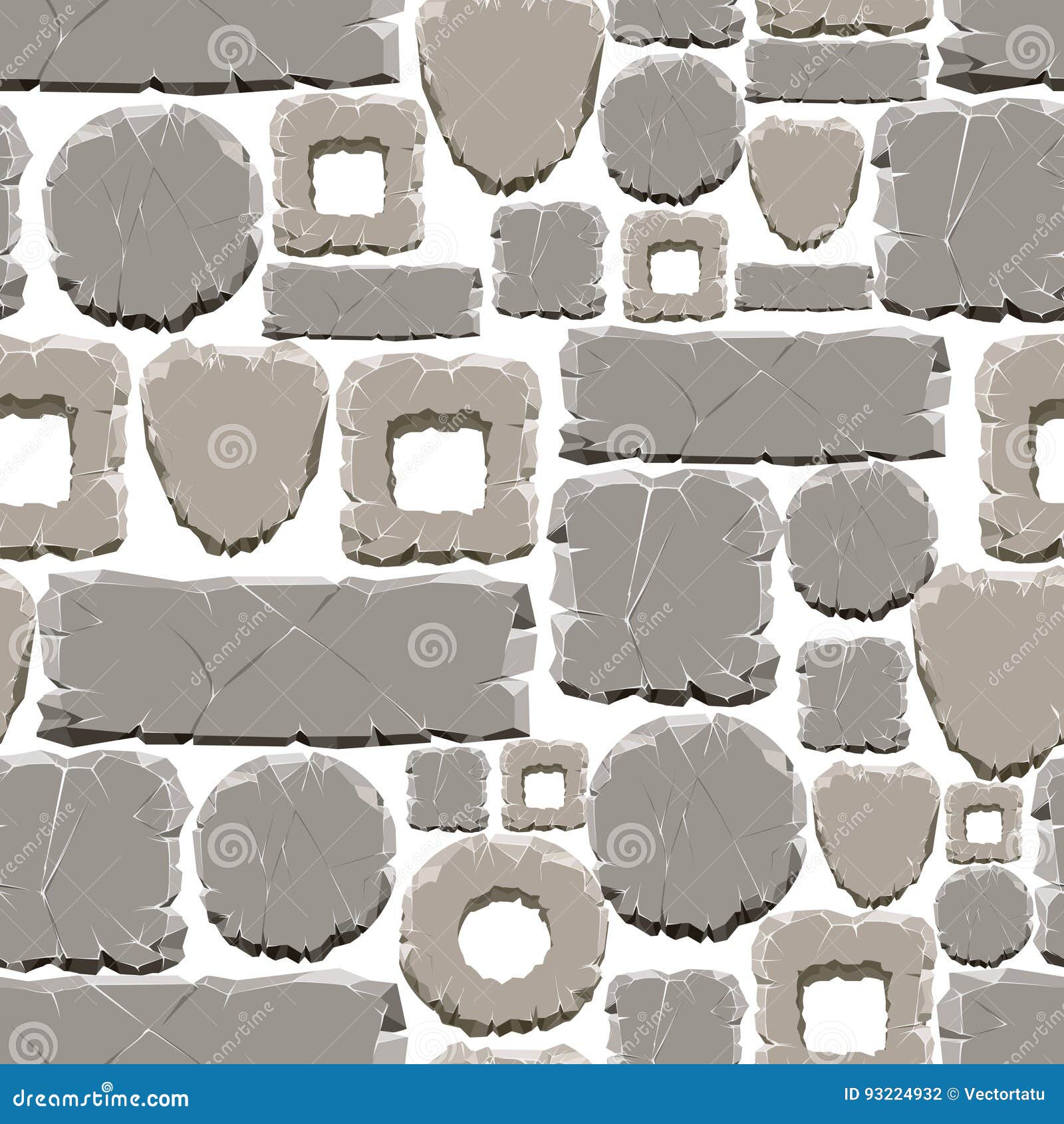 Cartoon Style Stones Seamless Pattern Stock Vector - Illustration of ...
