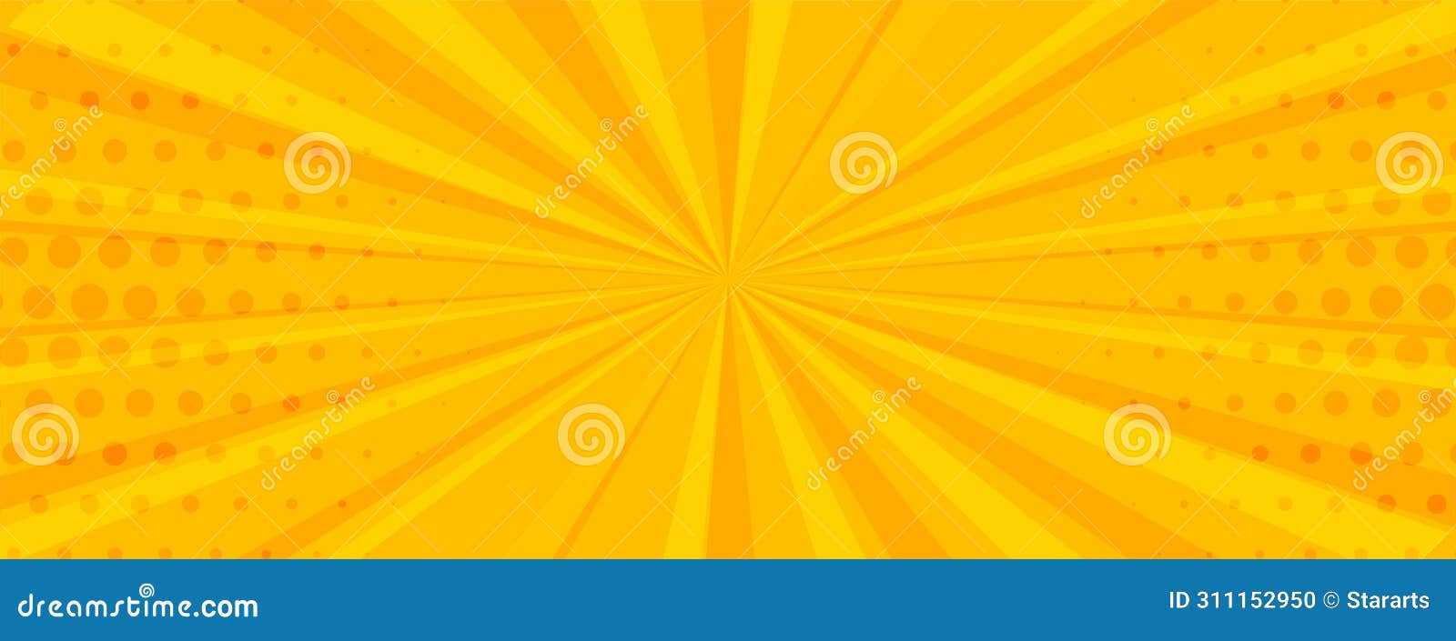 Cartoon Style Sunbeam Explosion Yellow Wallpaper with Halftone Effect ...