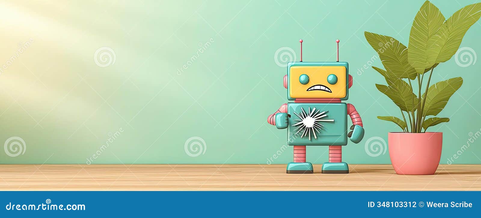 A Cartoon-style Technical Difficulties Screen with a Broken Robot ...