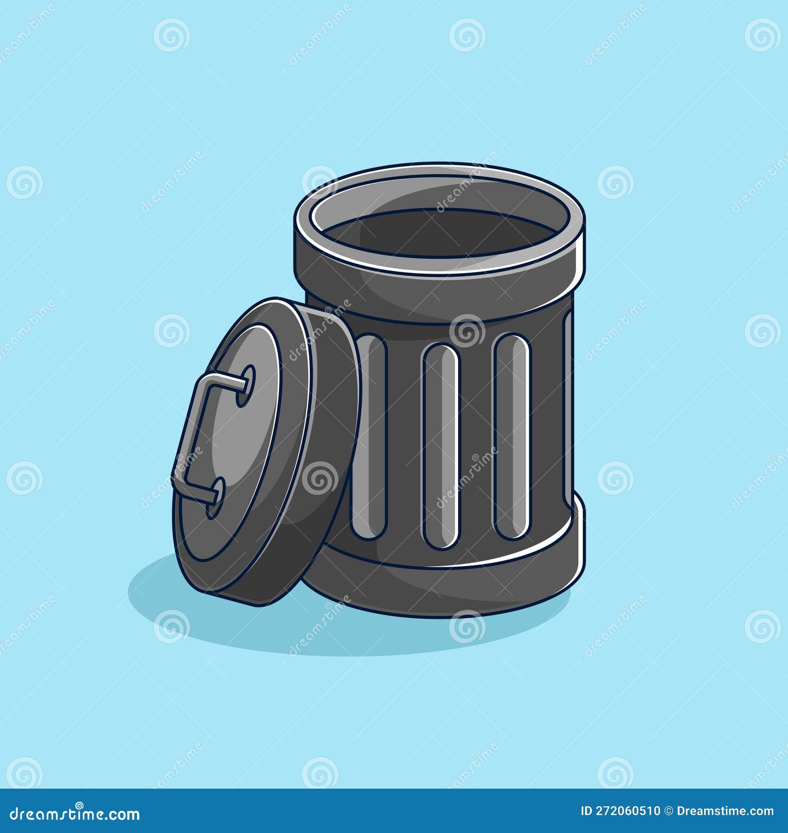 Cartoon Style Trash Can Design Vector Illustration | CartoonDealer.com ...
