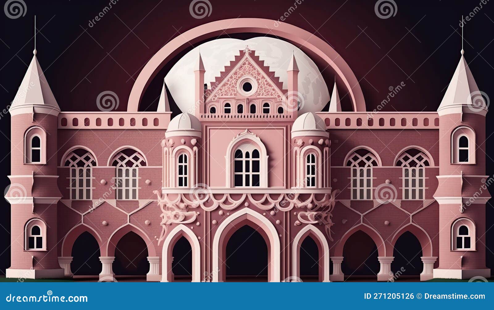 Cartoon Style Turrets Castle AI Generated Stock Illustration ...