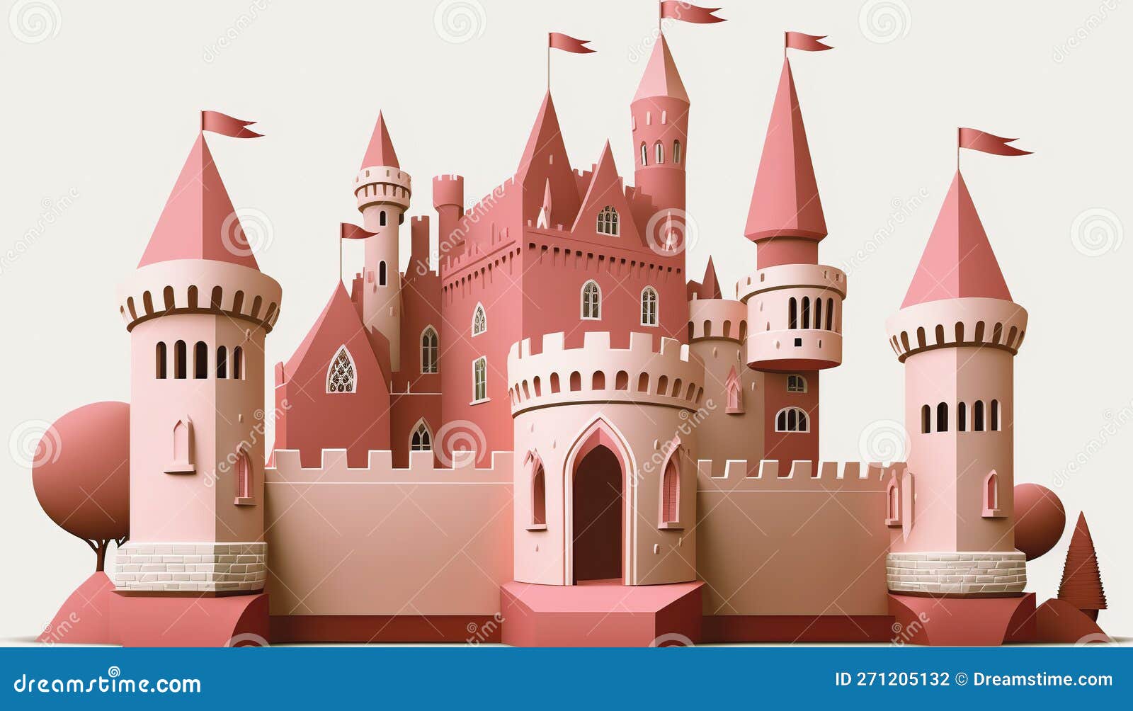 Cartoon Style Turrets on Palace AI Generated Stock Illustration ...