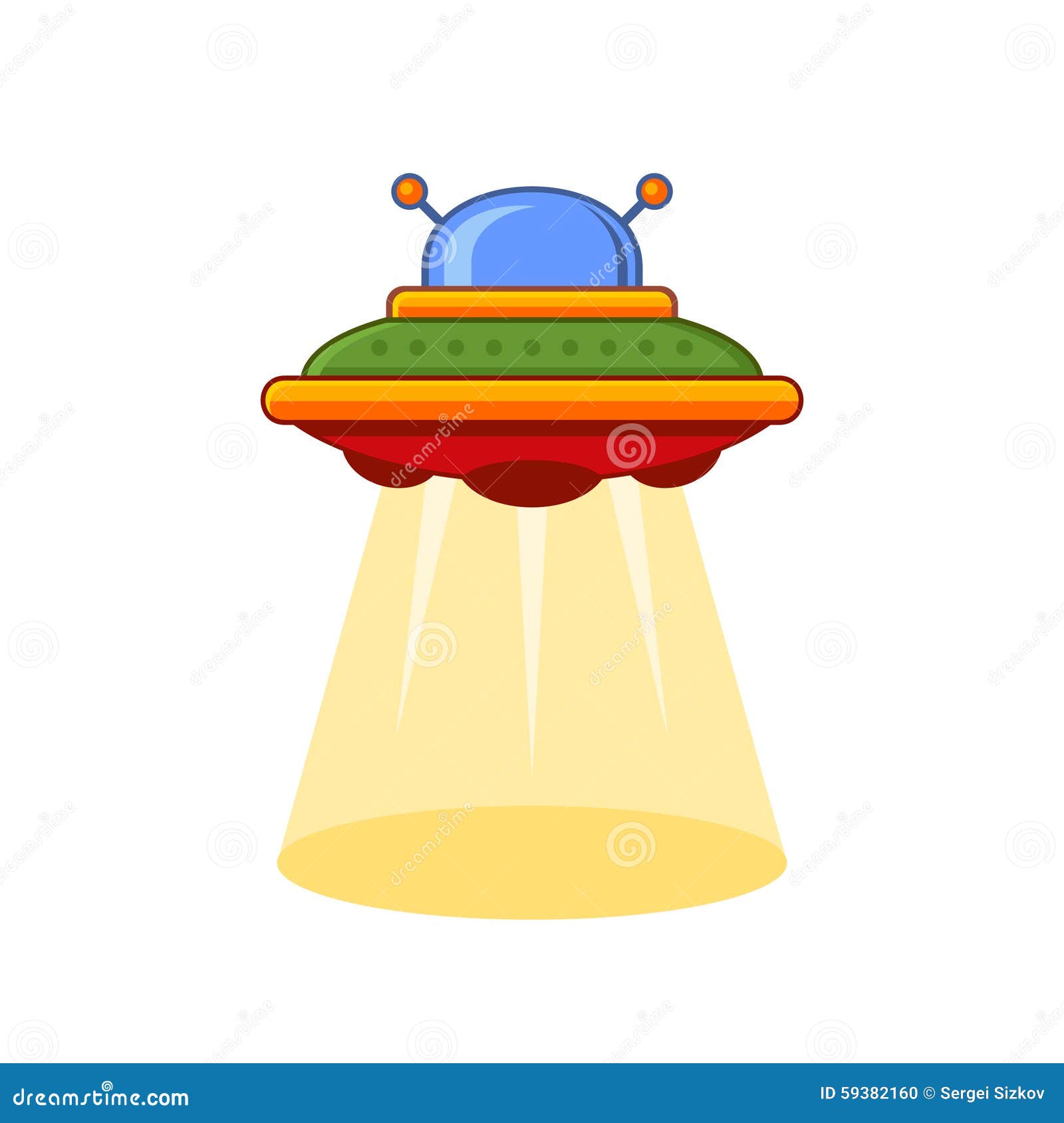 Cartoon Style UFO Vector Icon Stock Vector - Illustration of spaceship ...