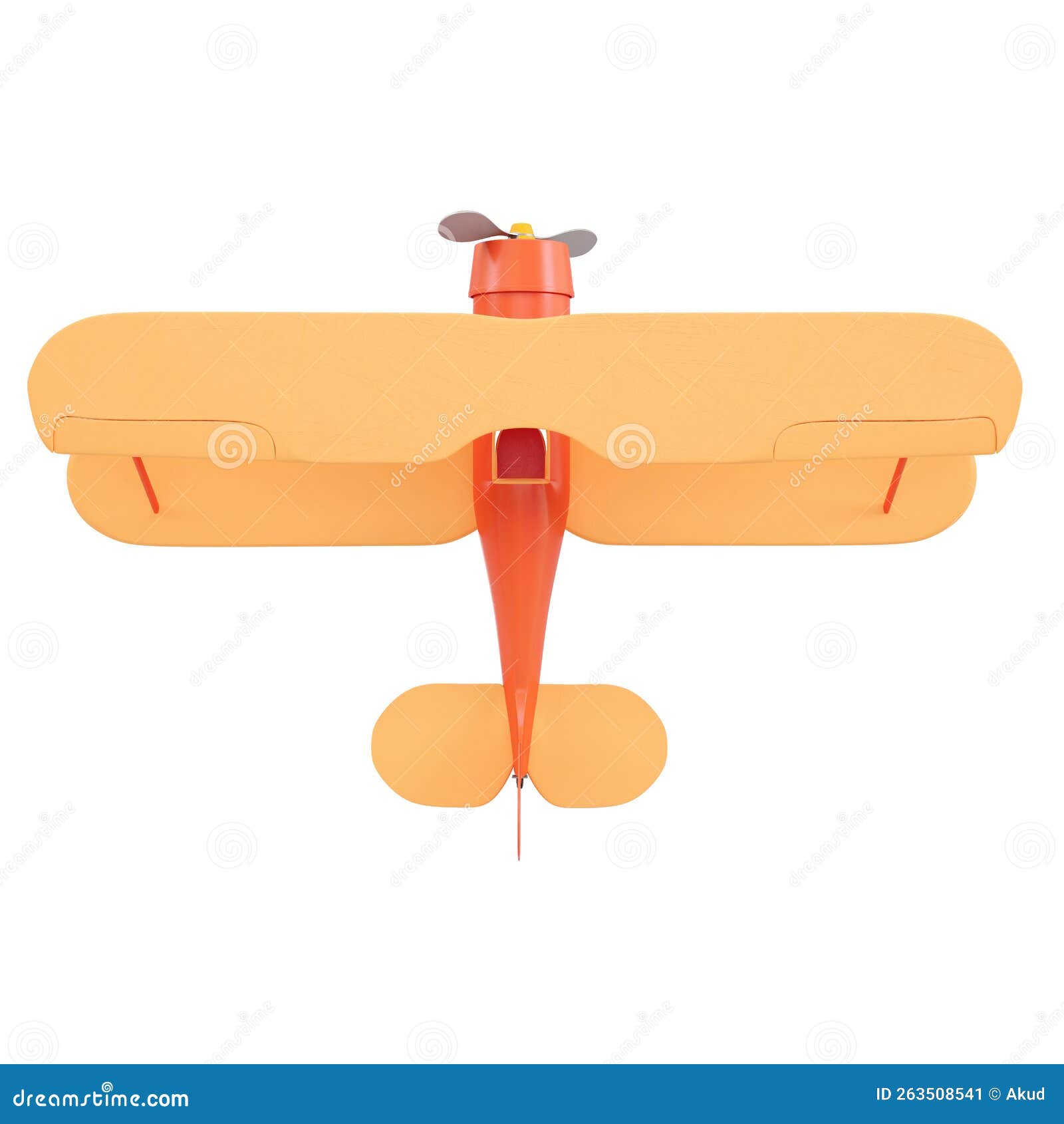 Cartoon Styled Biplane Isolated on White Background Stock Illustration ...