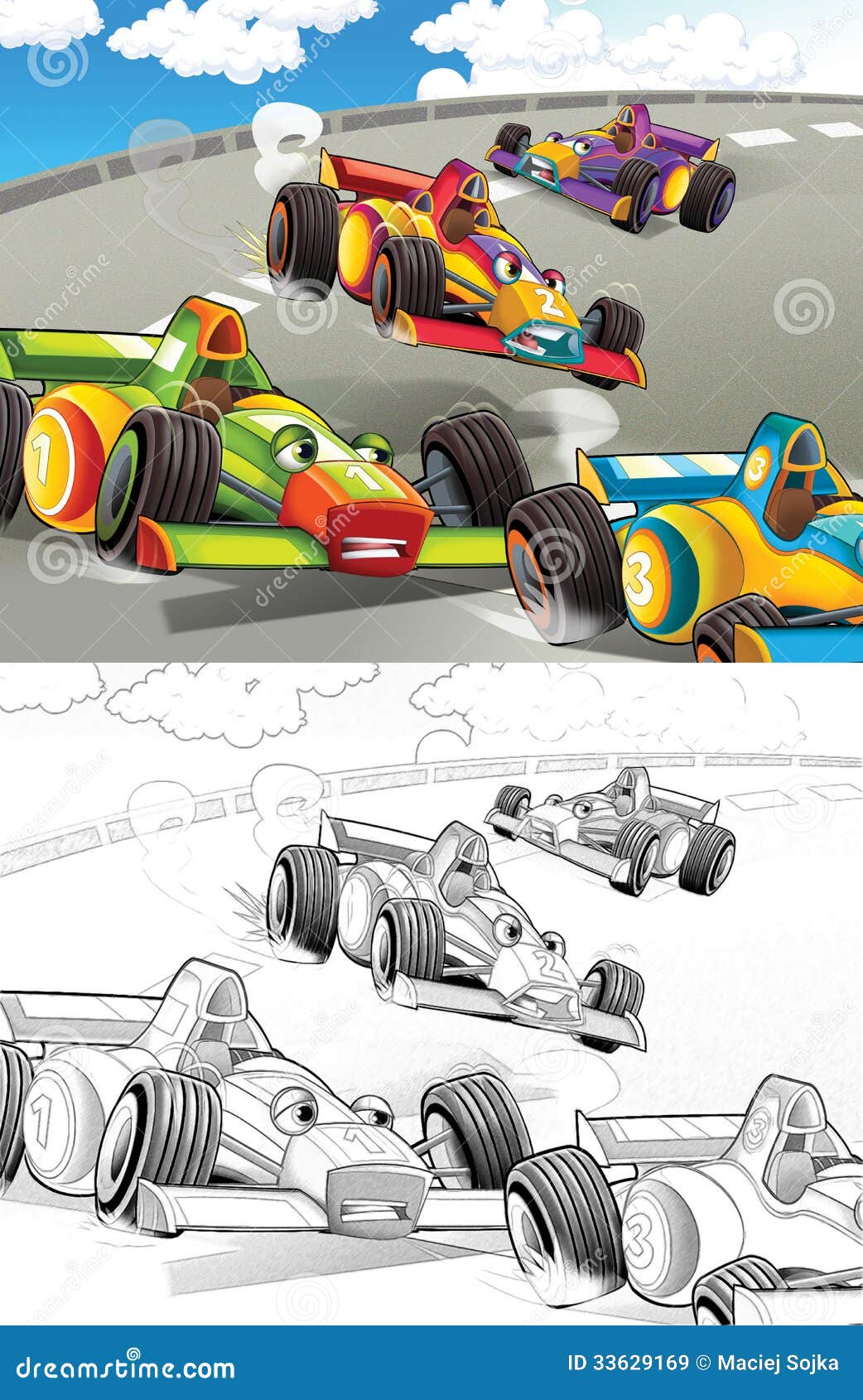 Cartoon Styled Machine Coloring Page Royalty-Free Stock Photo ...