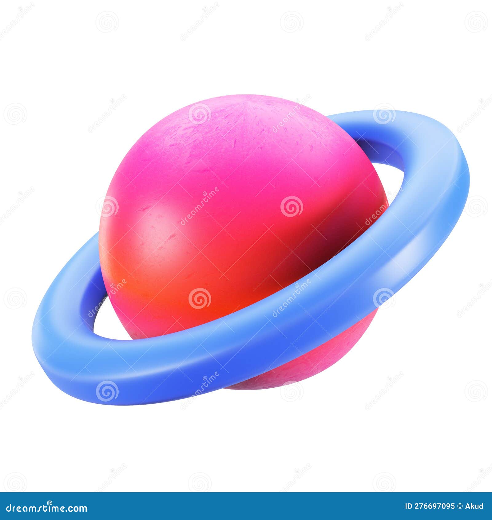 Cartoon Styled Planet with Ring Isolated on White Background Stock ...