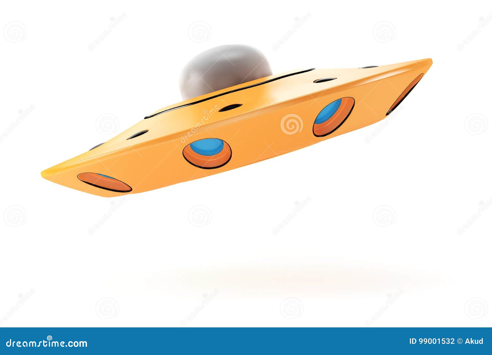 Cartoon Styled Ufo Isolated on White Background Stock Illustration ...