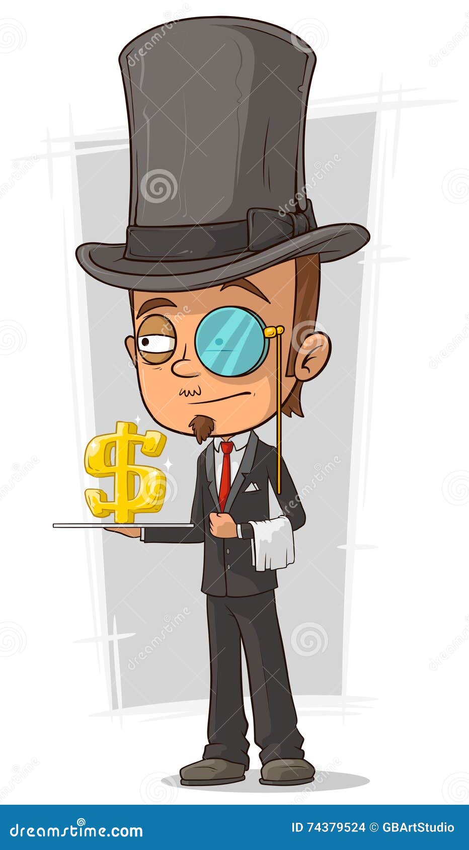 Cartoon Stylish Intelligent with Monocle Stock Vector - Illustration of ...
