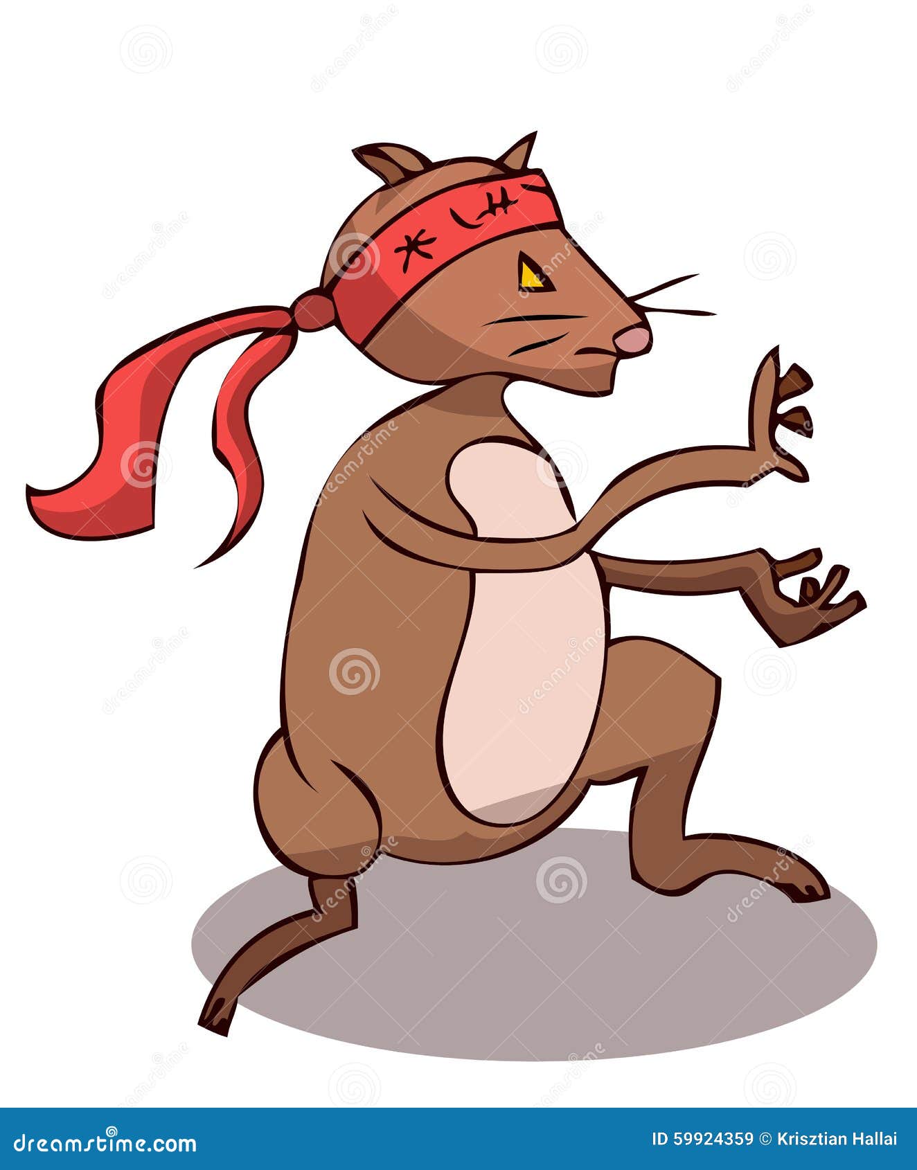 Cartoon Stylized Rat Doing Martial Arts. Stock Vector - Illustration of ...