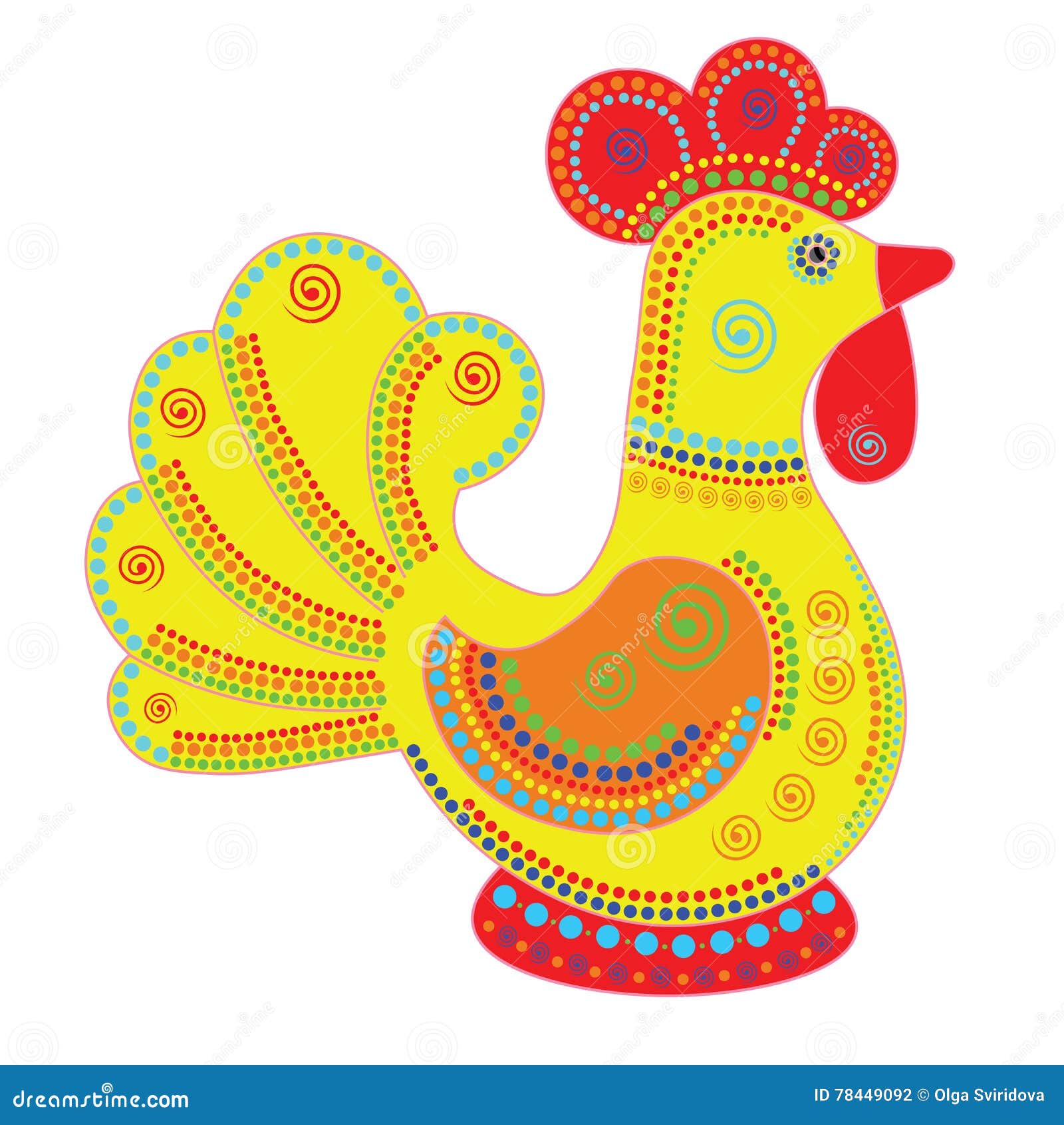 Cartoon Stylized Rooster Vector Illustration | CartoonDealer.com #78449092