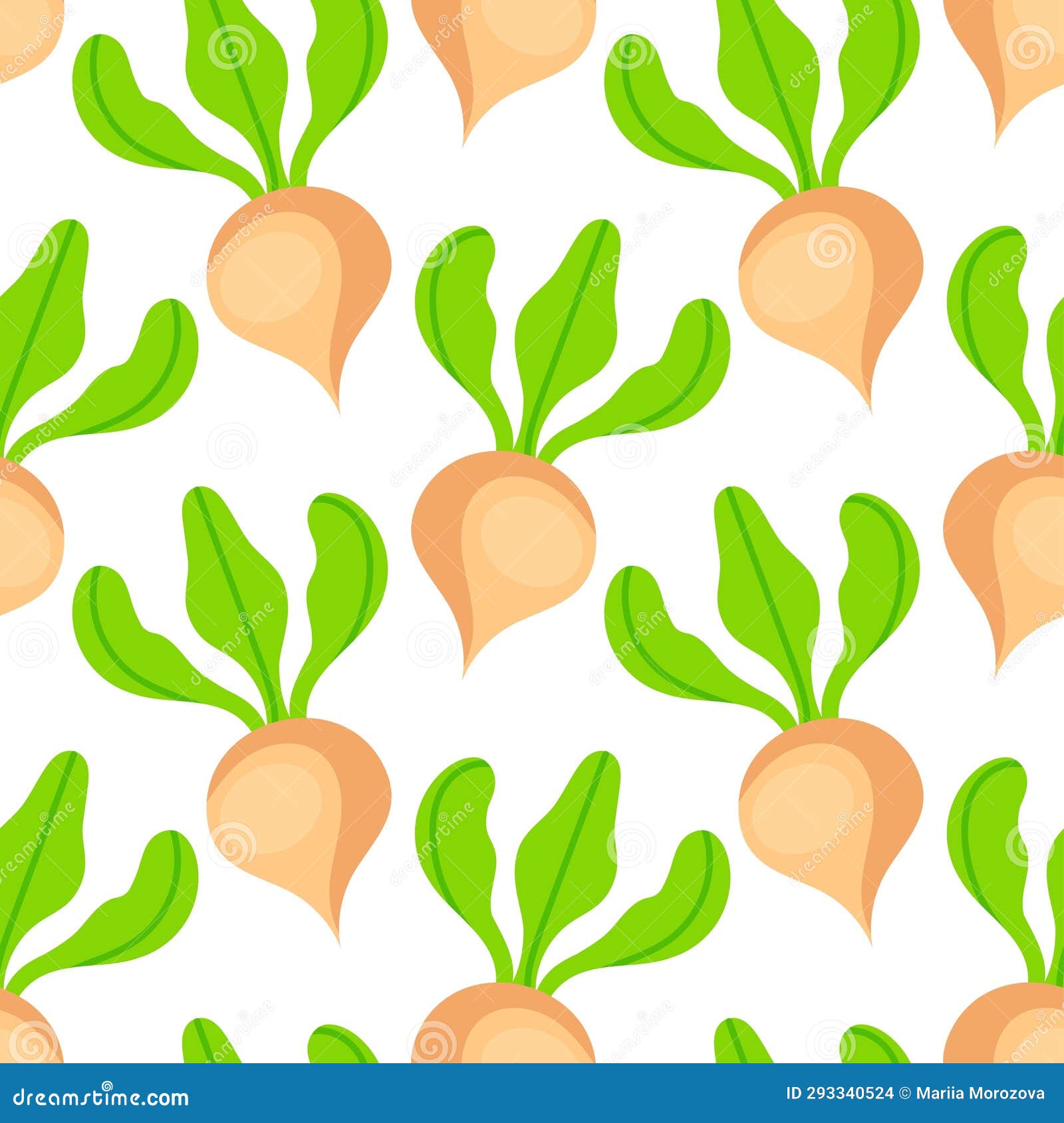 Cartoon Sugar Beet Pattern on White Background. Seamless Background ...