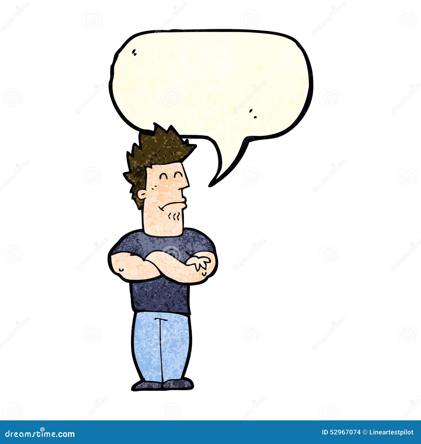 Cartoon Sulking Man with Speech Bubble Stock Illustration ...
