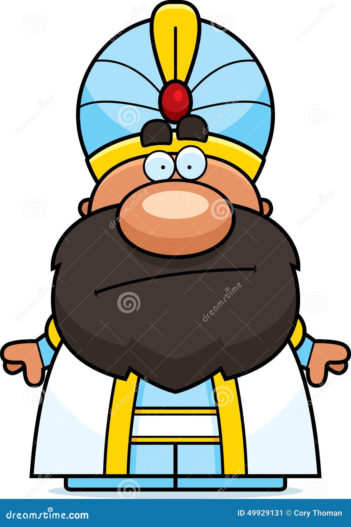 Cartoon Sultan Bored stock vector. Illustration of person - 49929131