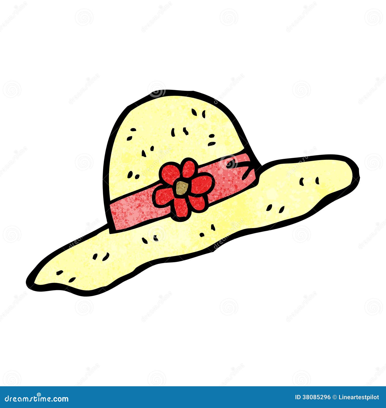 Cartoon summer hat stock vector. Illustration of drawn - 38085296