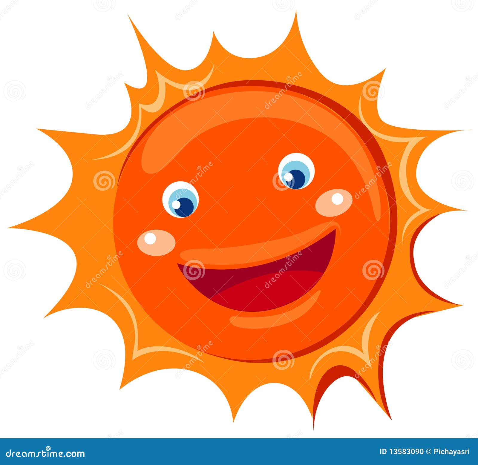 Cartoon sun stock vector. Illustration of daylight, face - 13583090