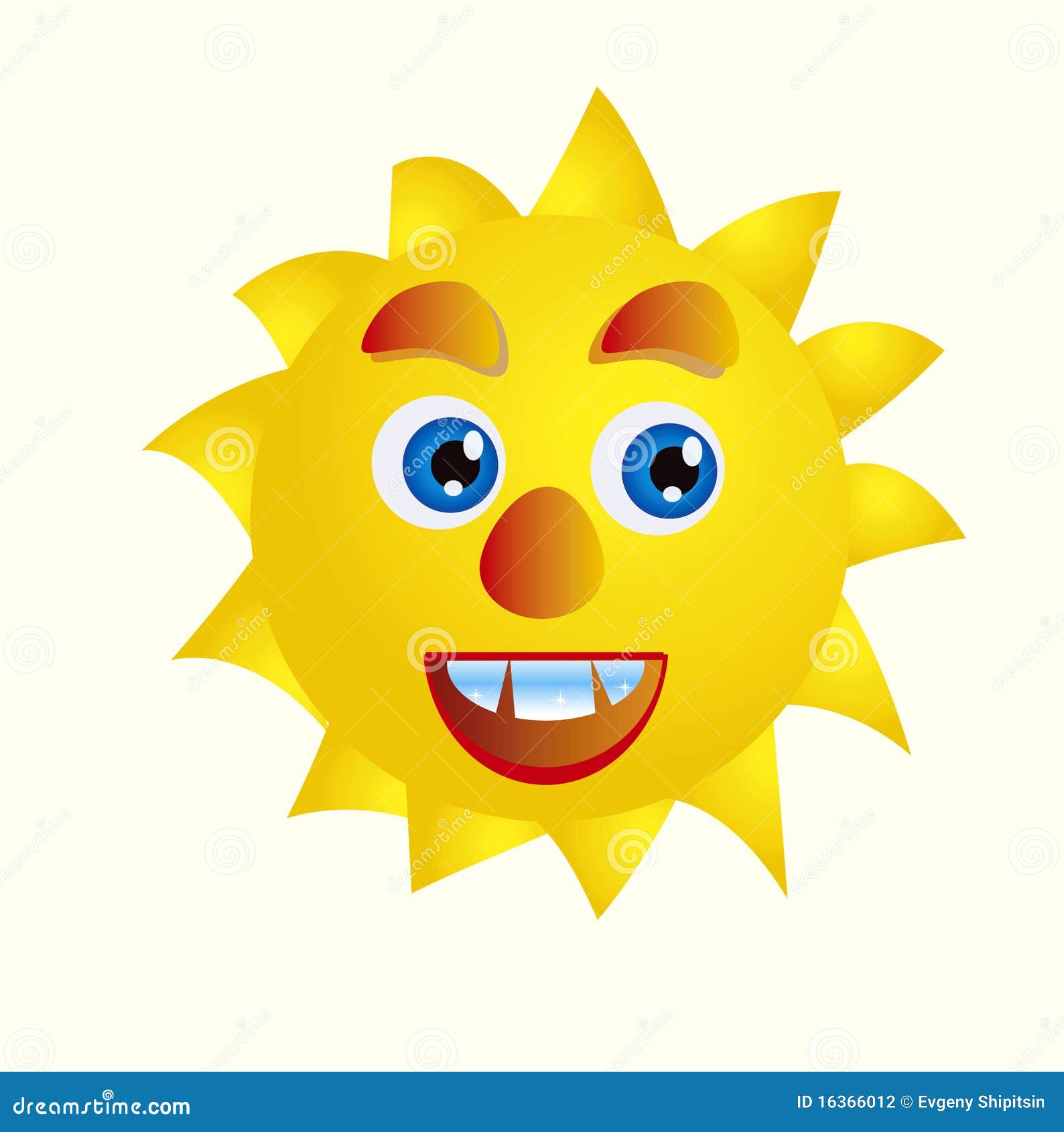 Cartoon sun stock illustration. Illustration of yellow - 16366012