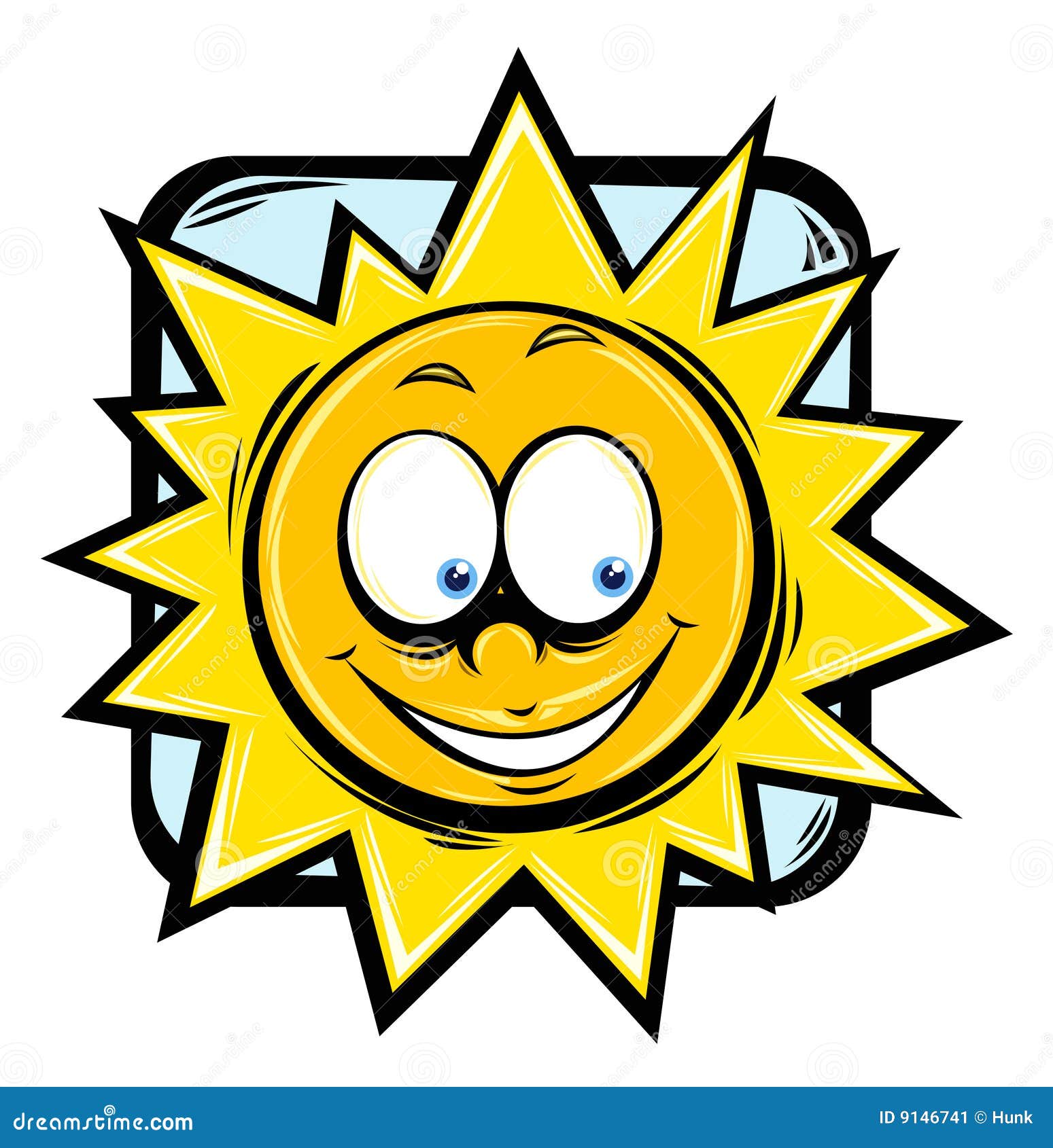 Cartoon sun stock vector. Illustration of blue, vector - 9146741