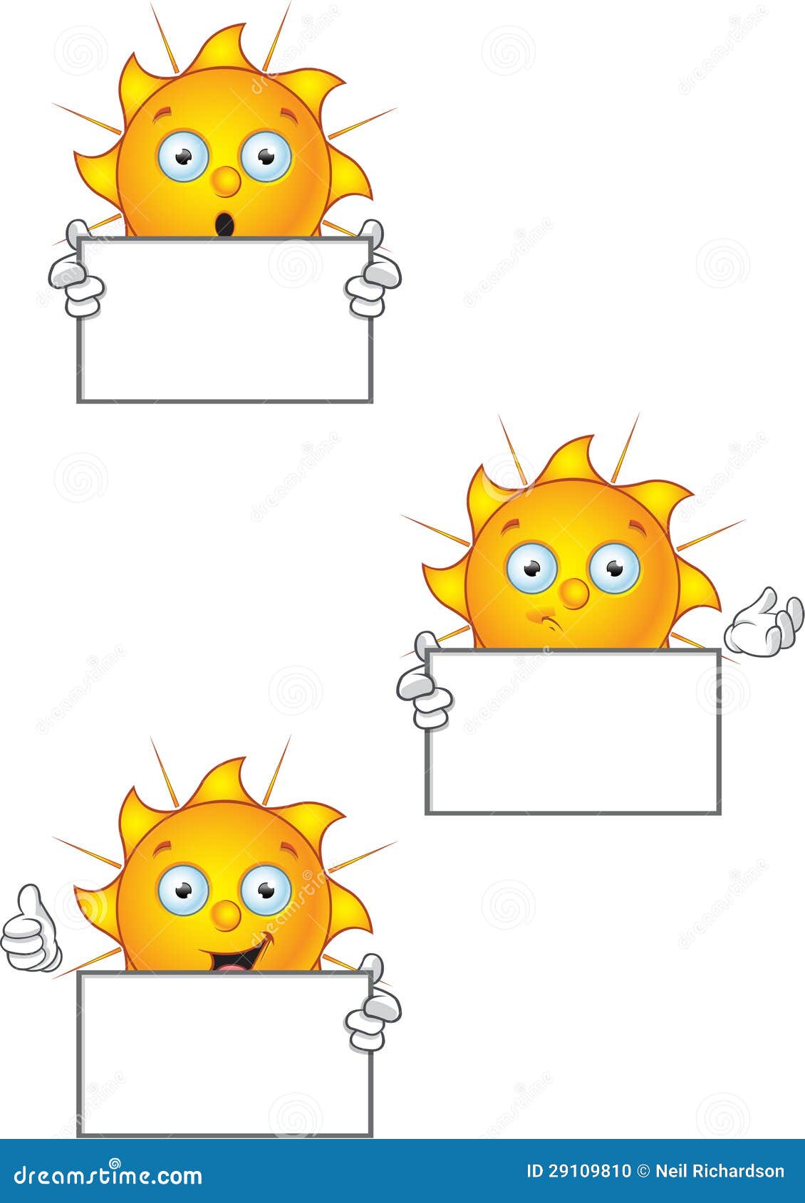 Cartoon Sun Character Set stock vector. Illustration of yellow - 29109810