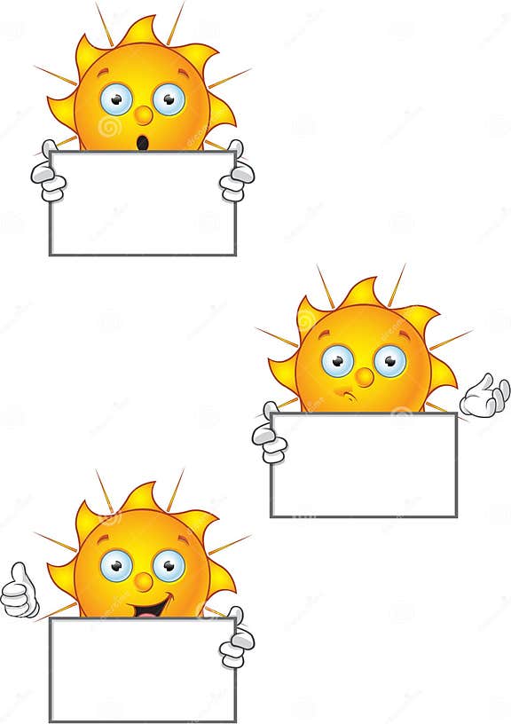 Cartoon Sun Character Set stock vector. Illustration of yellow - 29109810