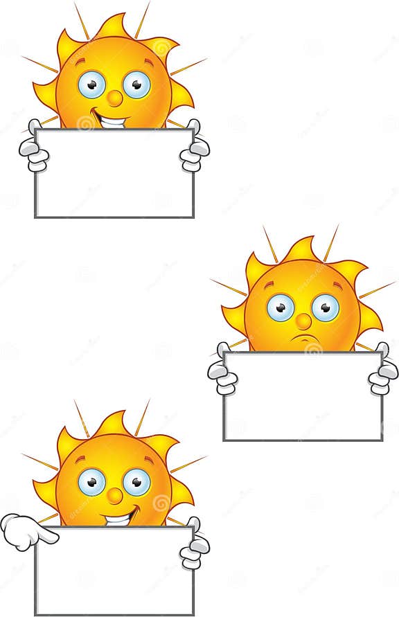 Cartoon Sun Character Set stock vector. Illustration of face - 29109811