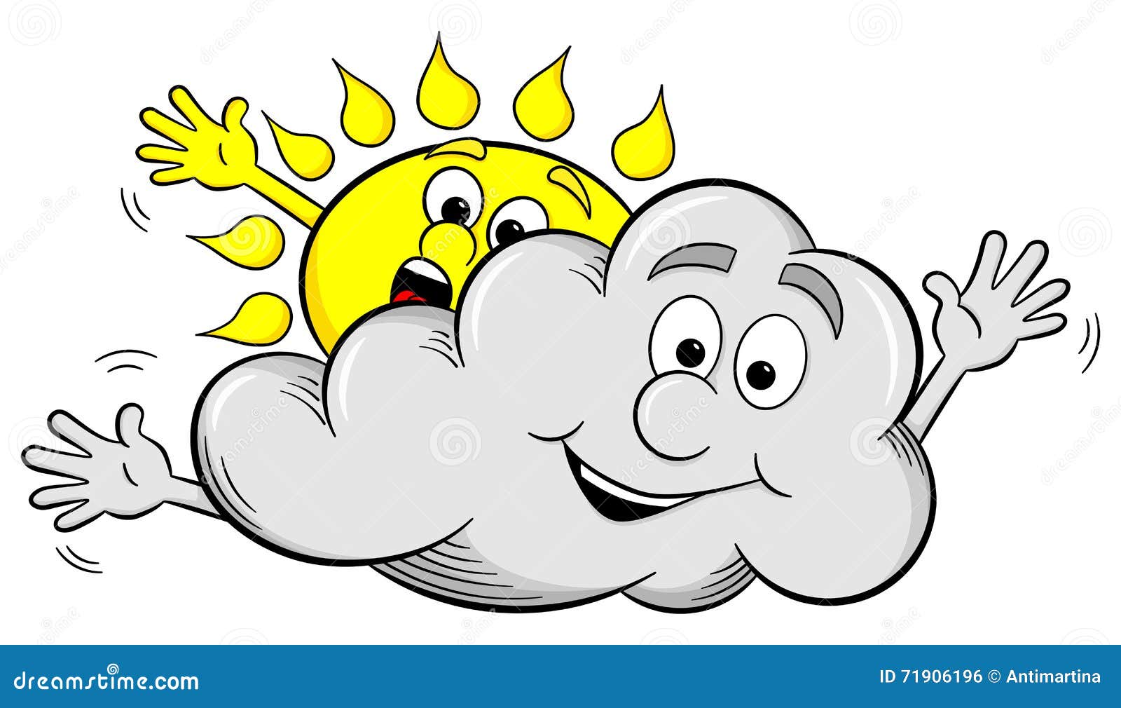 Cartoon Overcast Storm Cloud With Thunderstorm Mascot. Weather Rain And ...