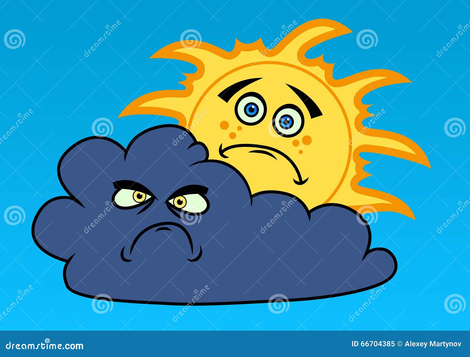 Cartoon Sun And Cloud Stock Vector - Image: 66704385