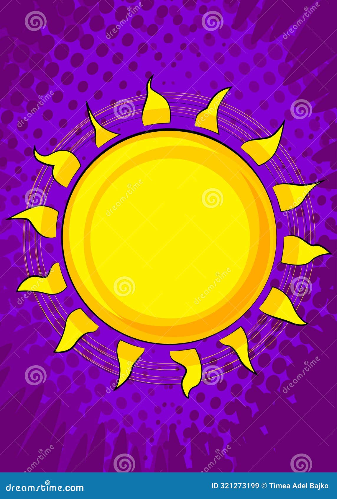 Cartoon Sun, Comic Book Illustration. Retro Vector Comics Pop Art ...