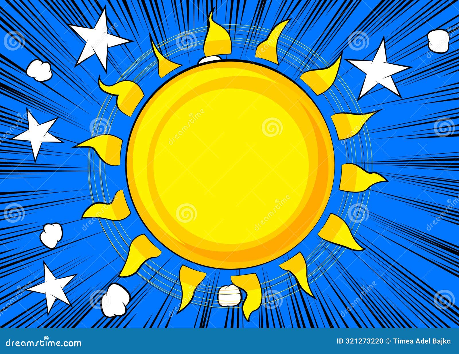 Cartoon Sun, Comic Book Illustration. Retro Vector Comics Pop Art ...