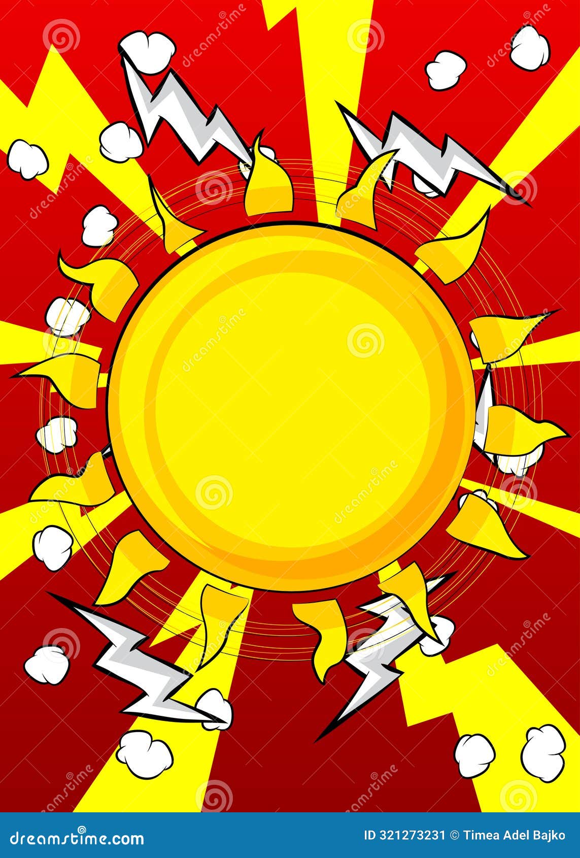 Cartoon Sun, Comic Book Illustration. Retro Vector Comics Pop Art ...