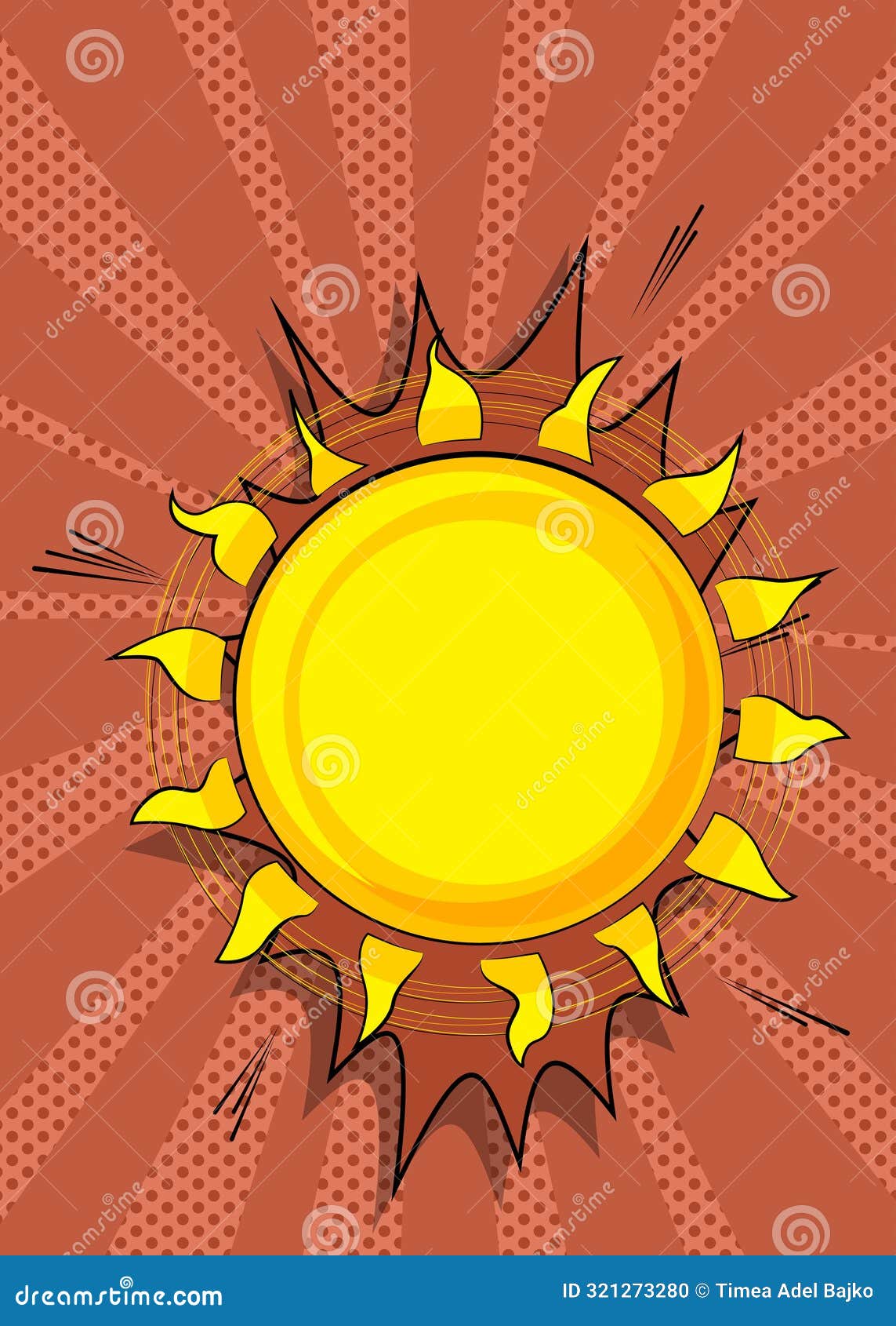 Cartoon Sun, Comic Book Illustration. Retro Vector Comics Pop Art ...