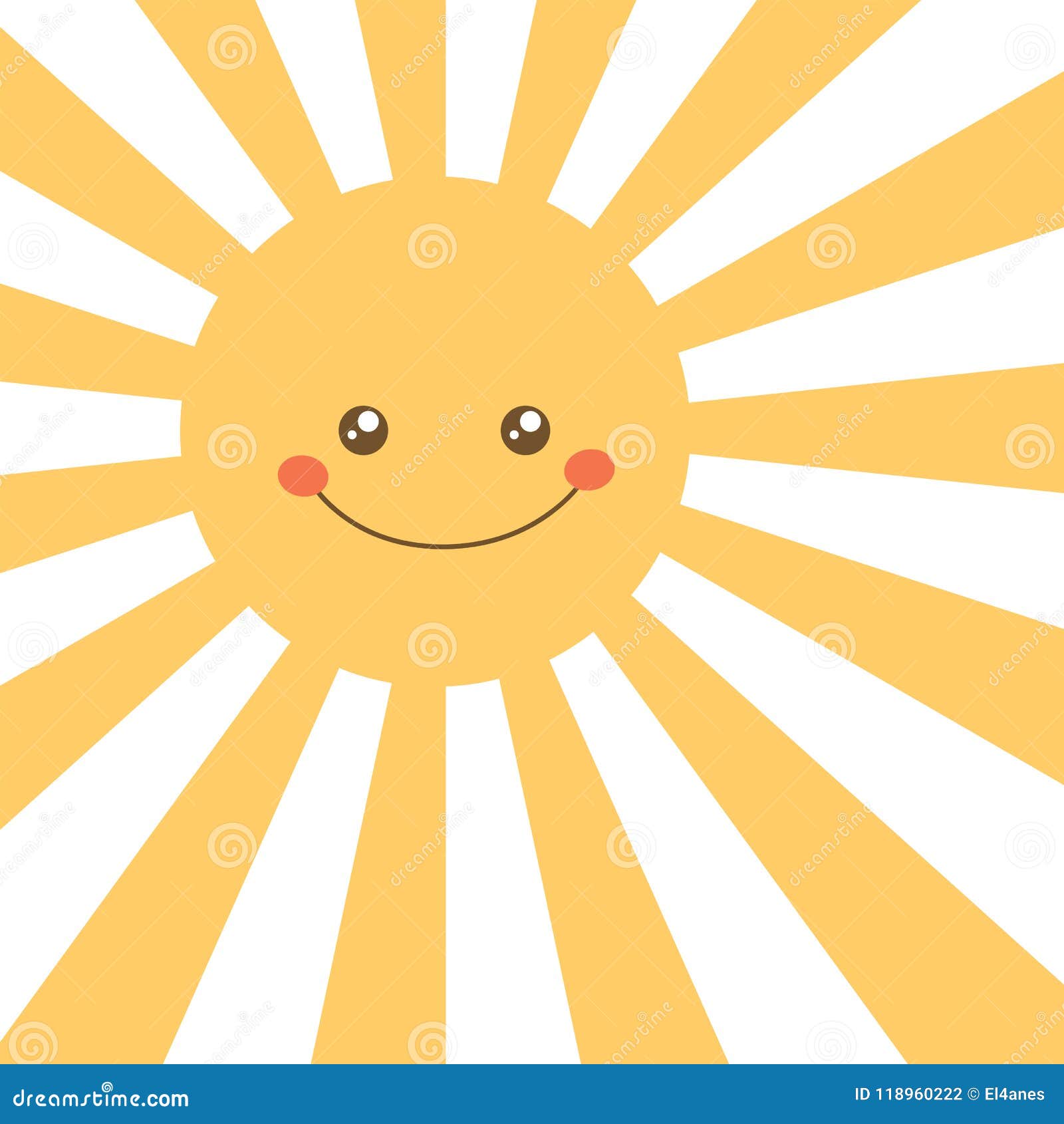 Cartoon sun face stock vector. Illustration of happy - 118960222